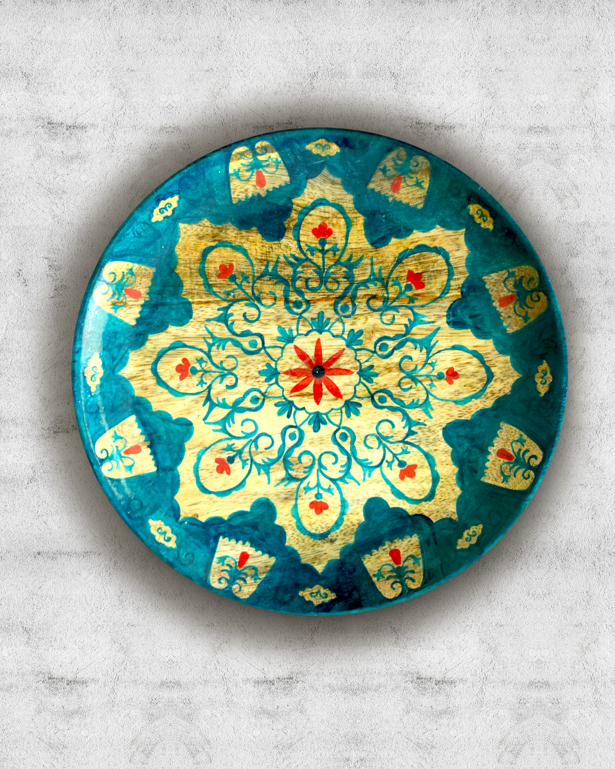 Blue mandala hand painted wall plate by Tangy Tinge | The Secret Label