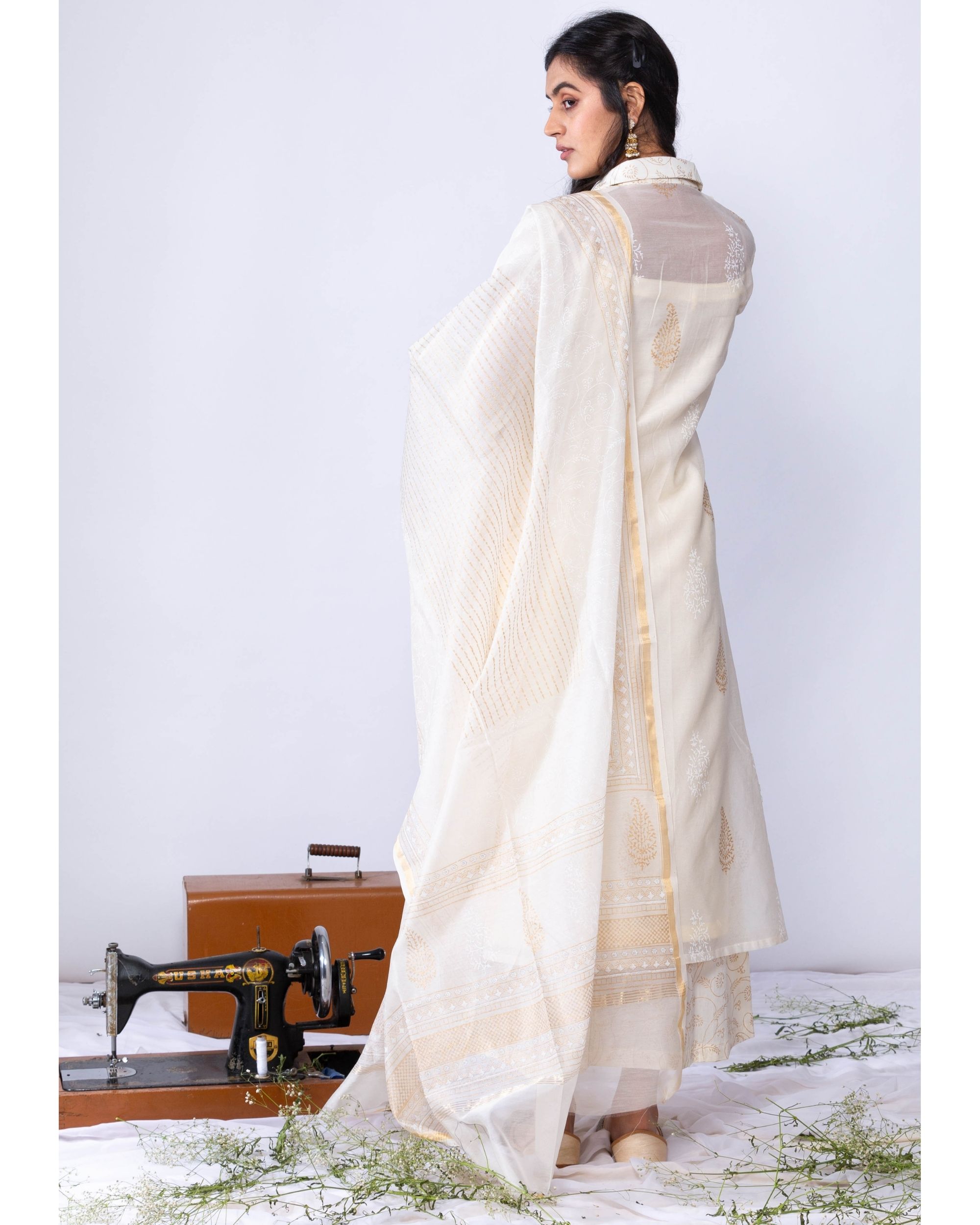 Sunheri suit set - set of three by Shrinkhla | The Secret Label