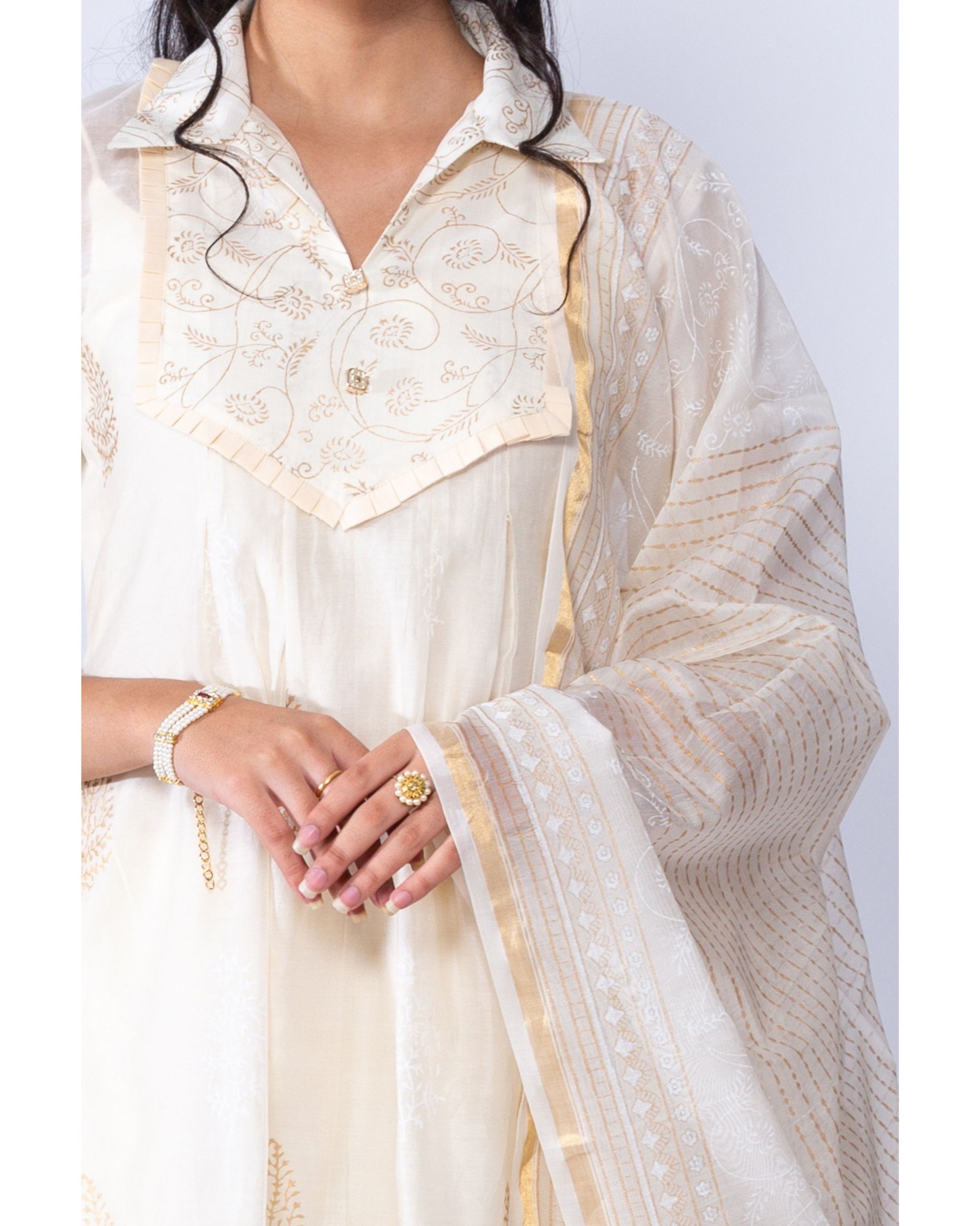 Sunheri suit set - set of three by Shrinkhla | The Secret Label