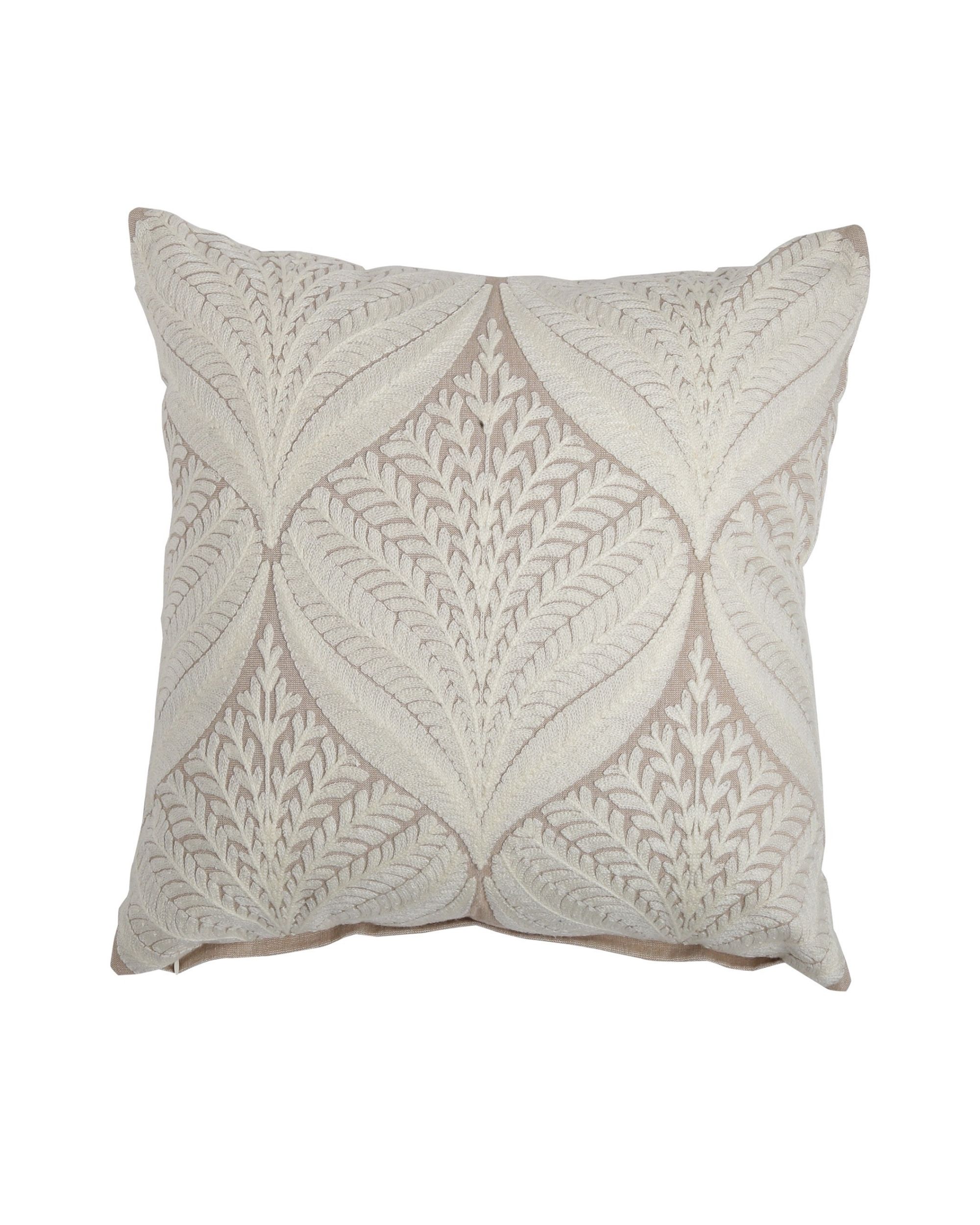 Ivory embroidered cushion cover by Amoliconcepts | The Secret Label