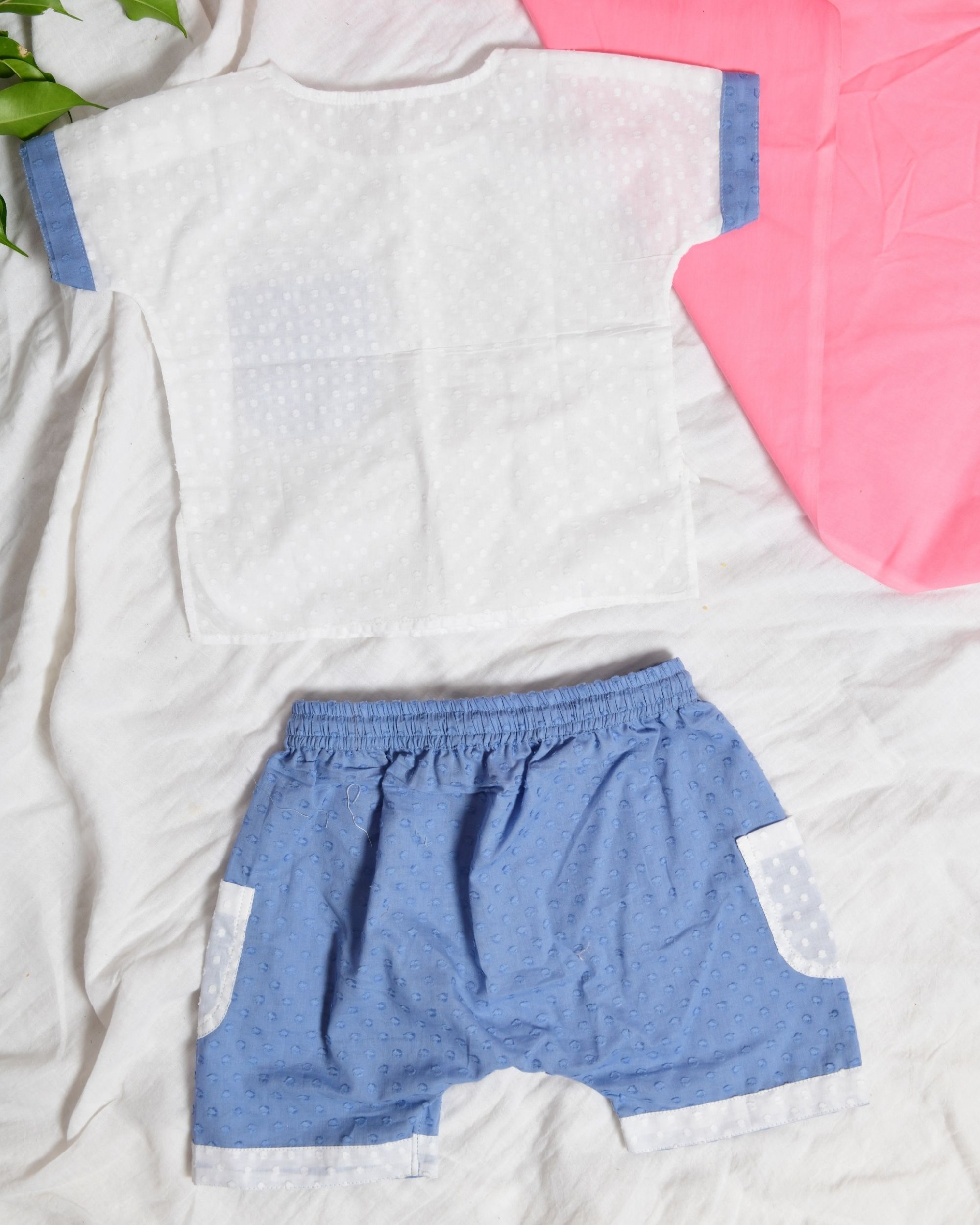 White and blue dobby set - set of two by Rui Batte | The Secret Label