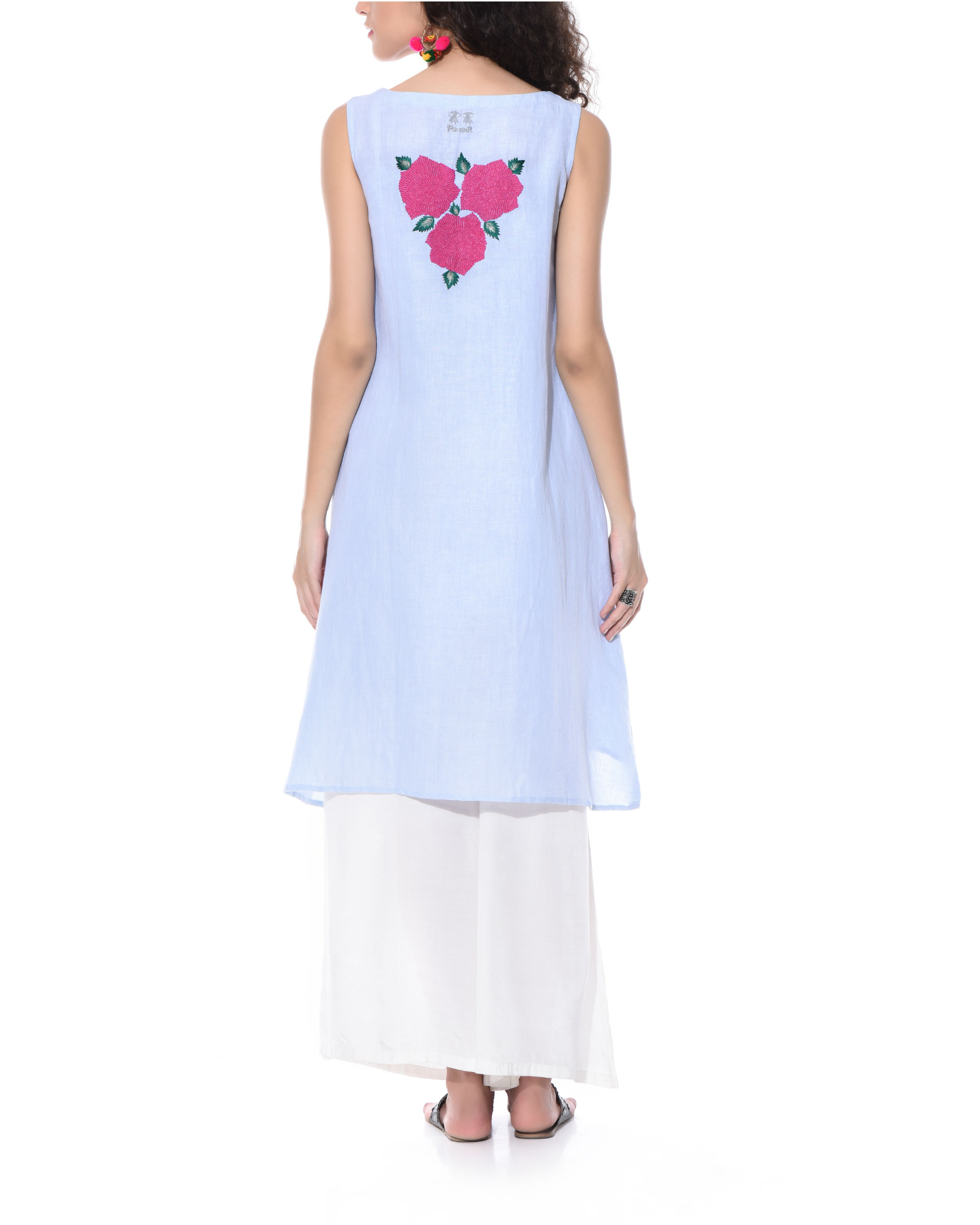 Blue embroidered tunic by Pa:aR | The Secret Label