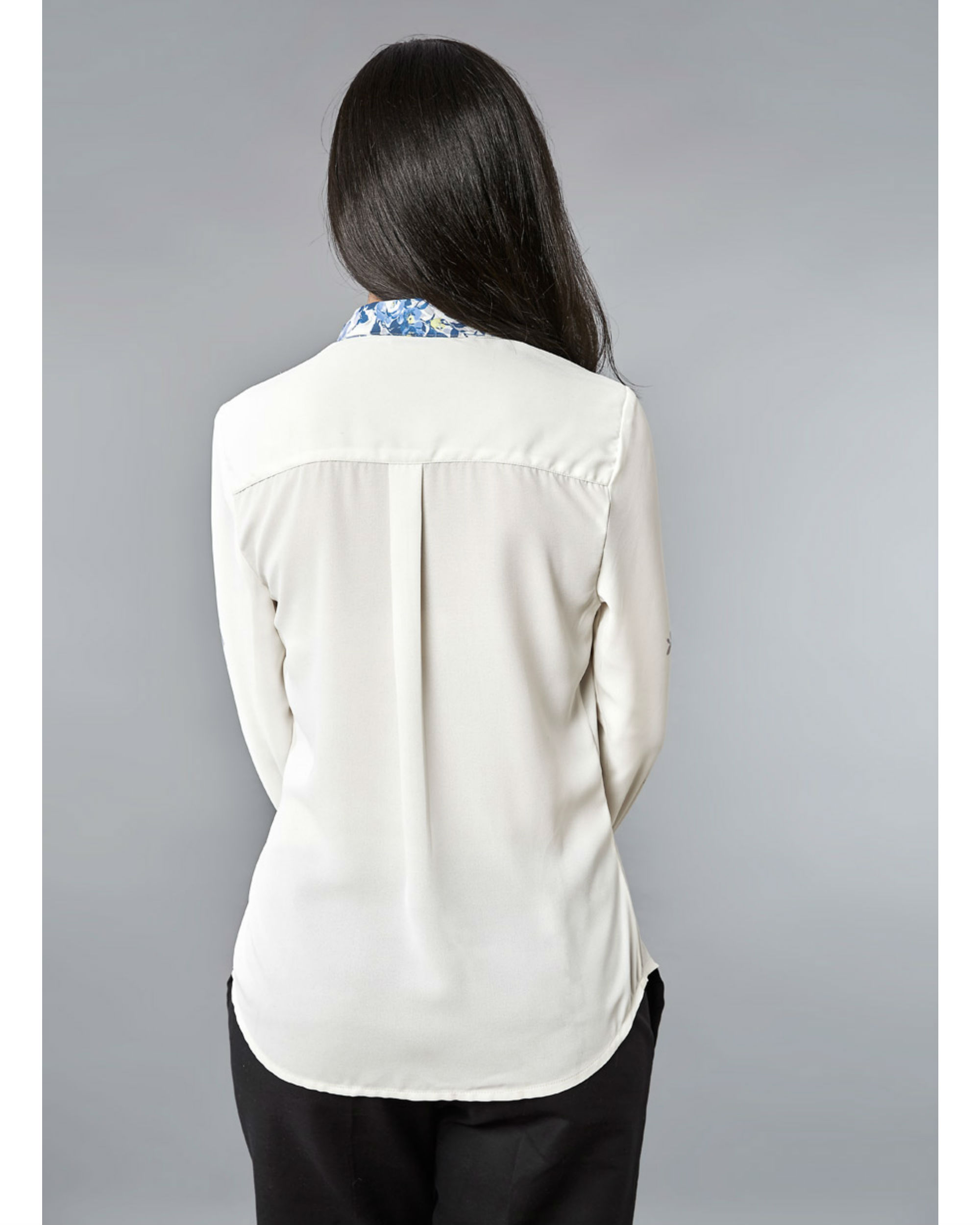 White indigo shirt by POST FOLD | The Secret Label