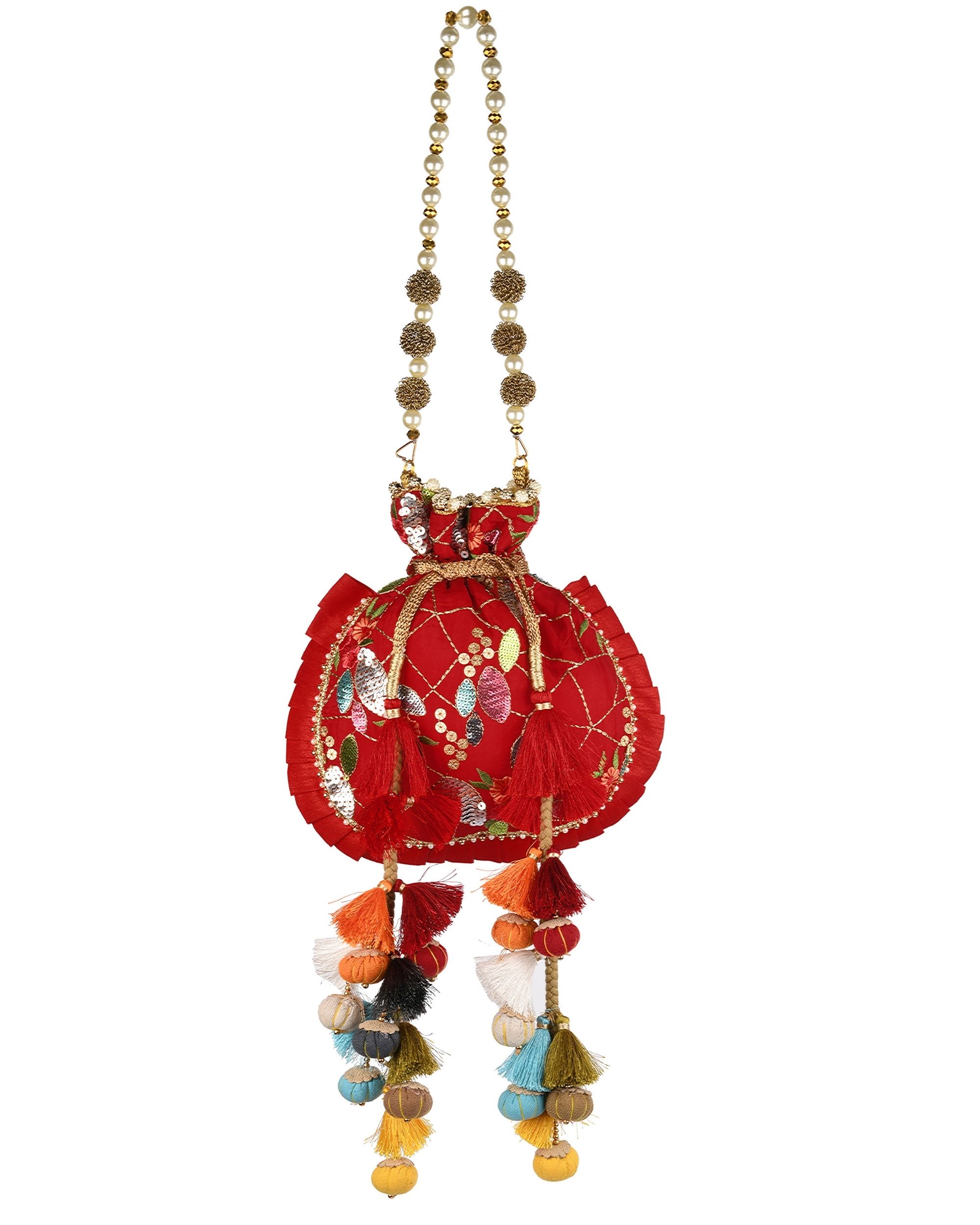 Red frill potli by Miar | The Secret Label