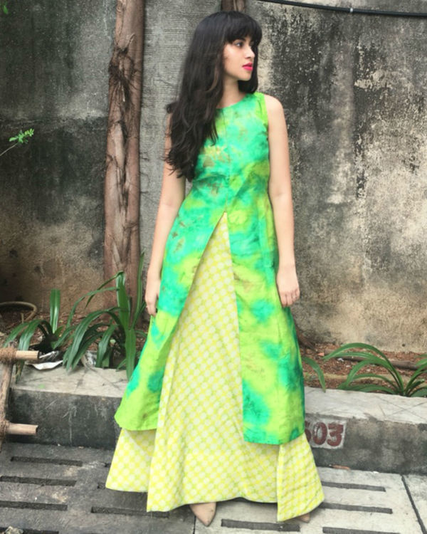 Shades of green ghaghra set by Tie & Dye Tale | The Secret Label