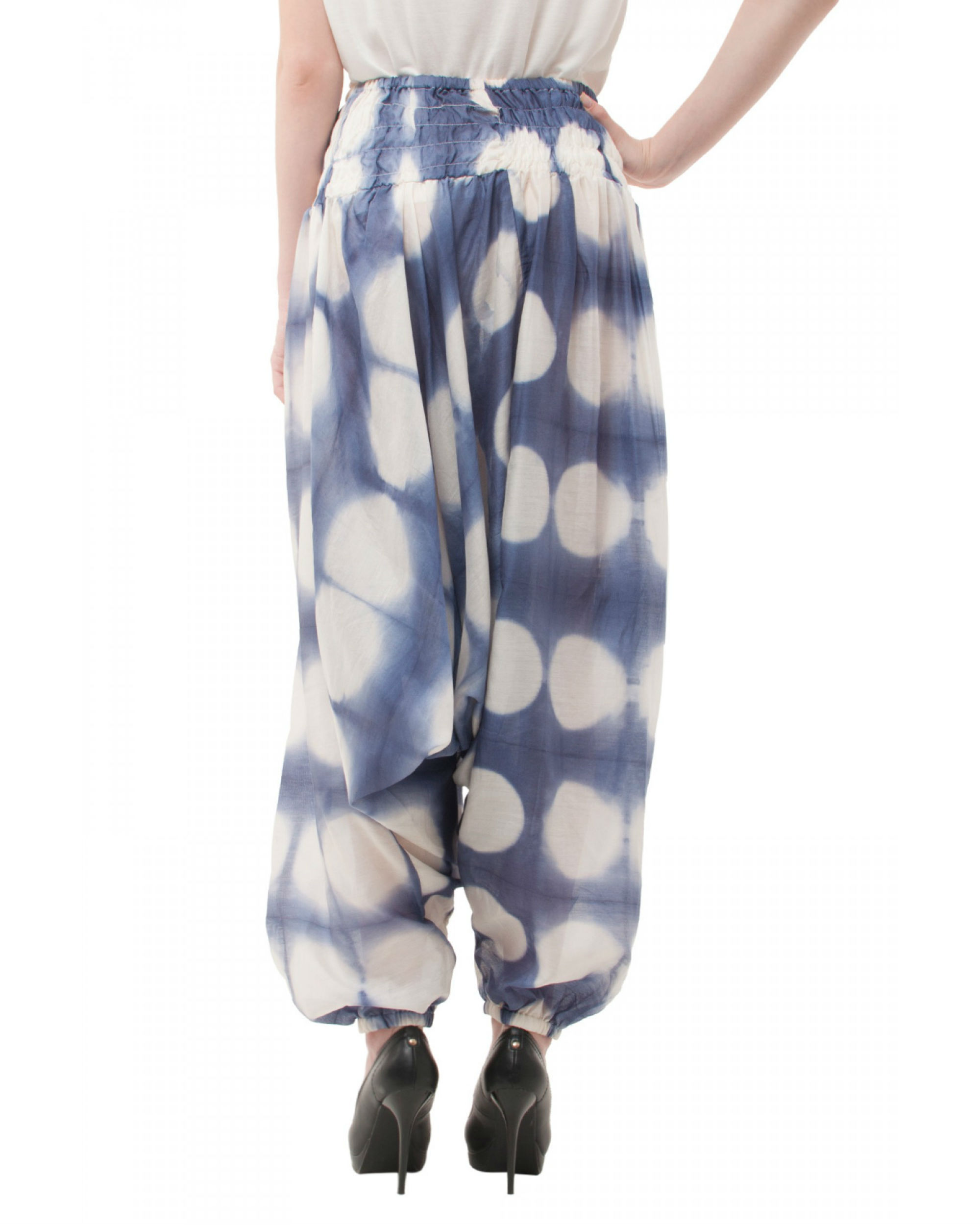 Hand dyed shibori harem pants by Free Living | The Secret Label