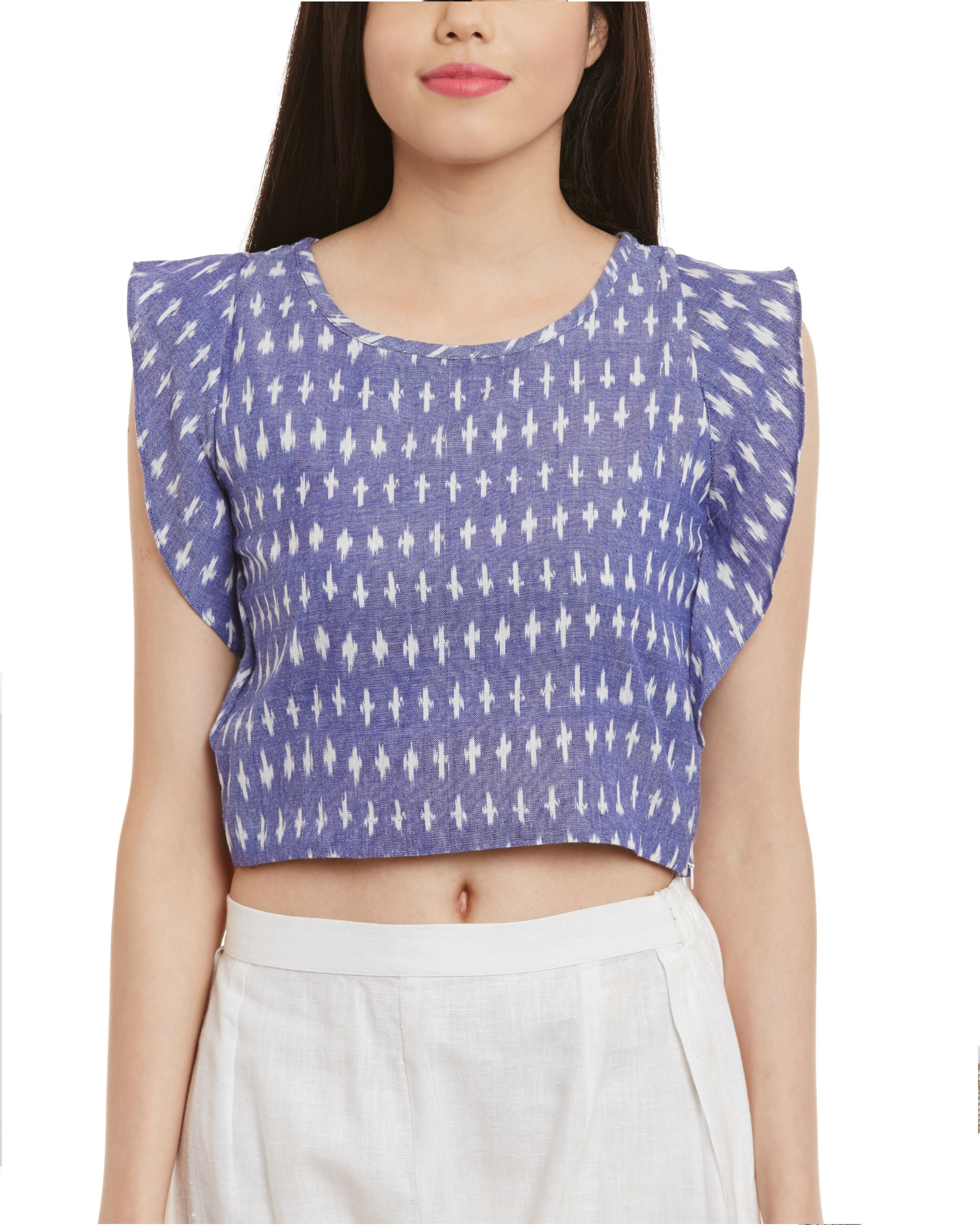 Blue ikat top by Bhava | The Secret Label