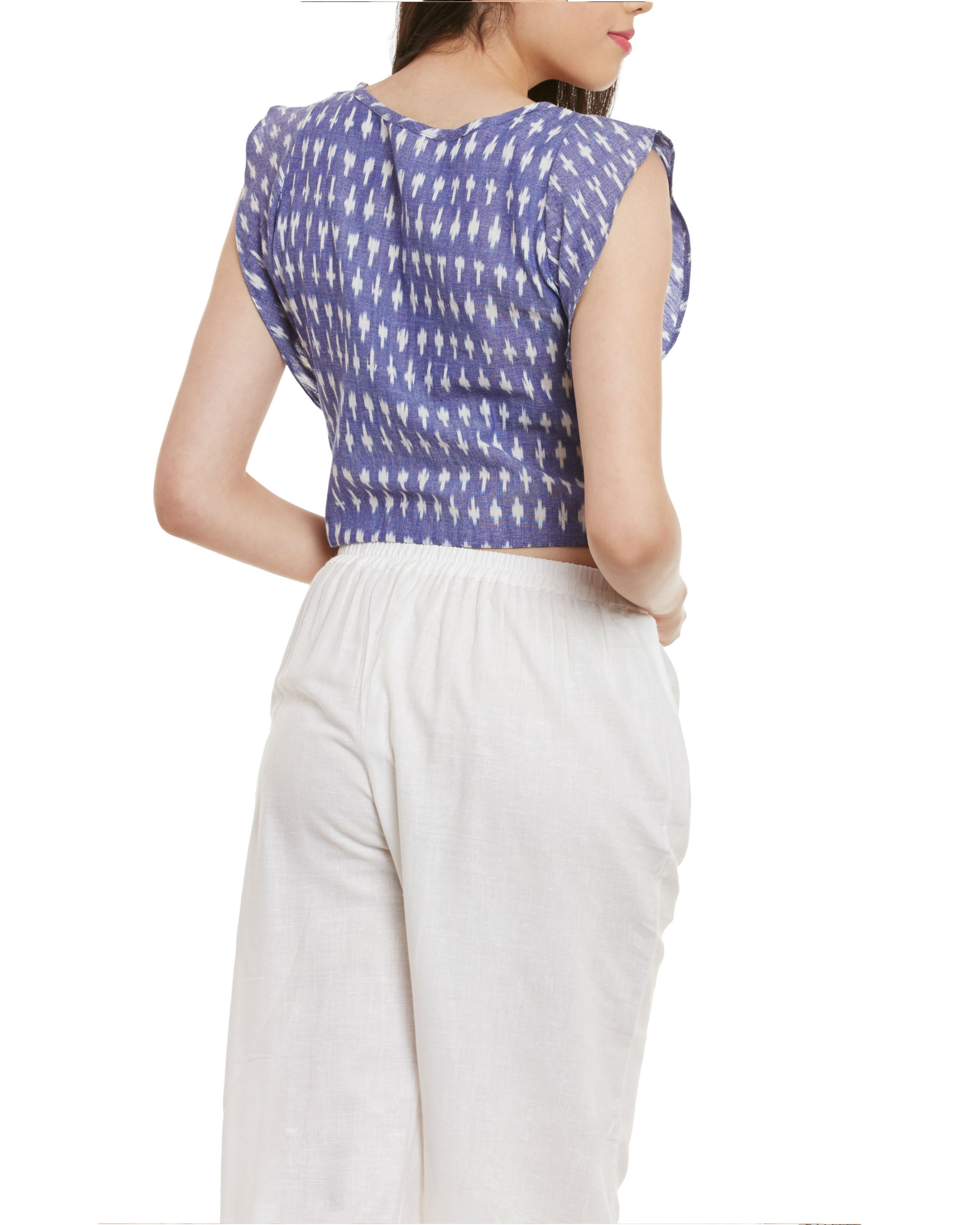Blue ikat top by Bhava | The Secret Label
