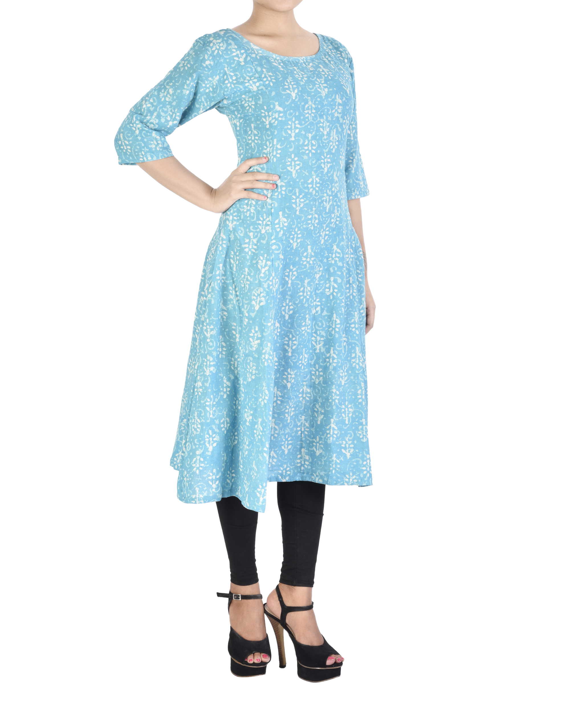 Light blue batik tunic by Miroir by Madhulika Jhawar | The Secret Label