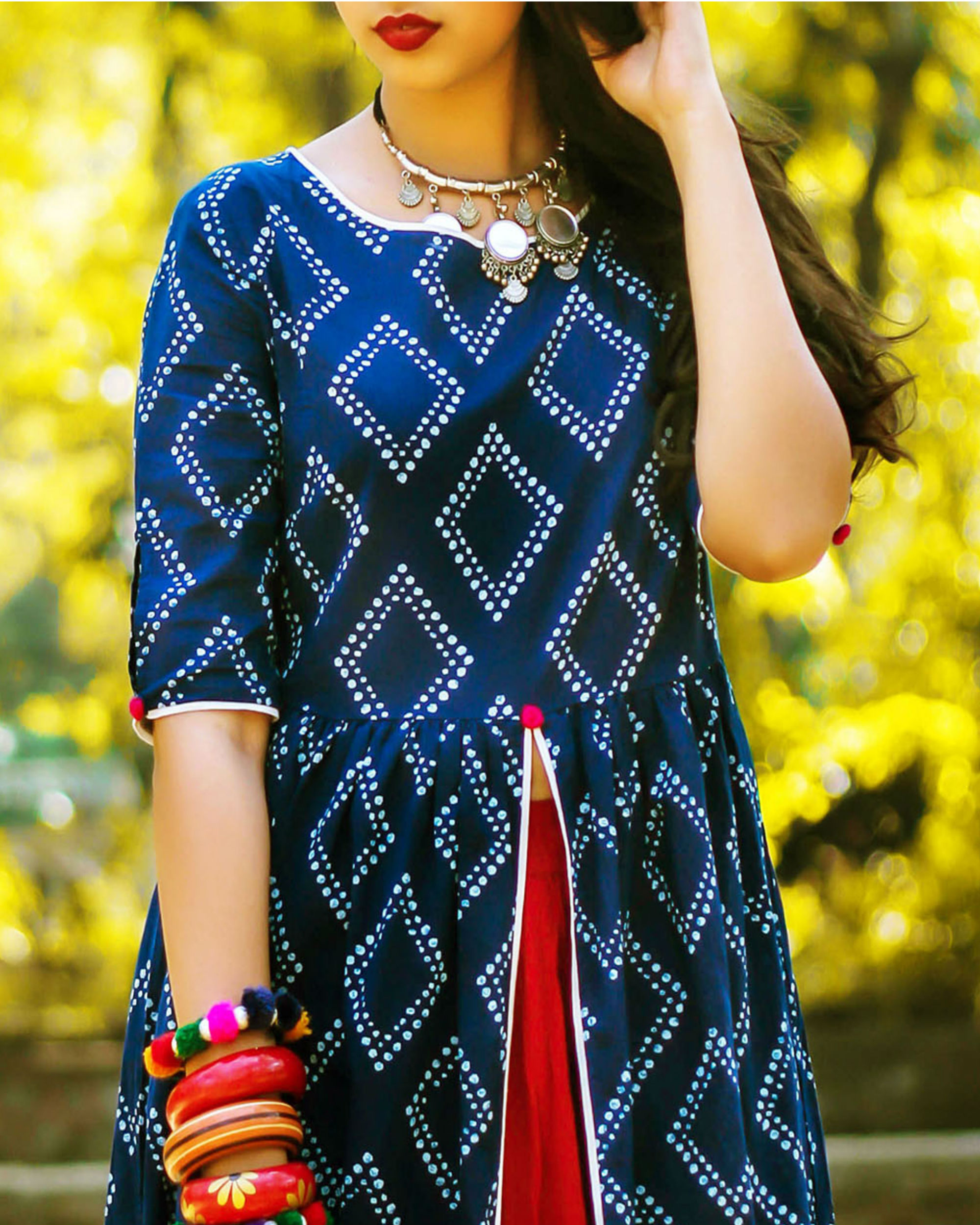 Indigo boho cape by Gulaal | The Secret Label