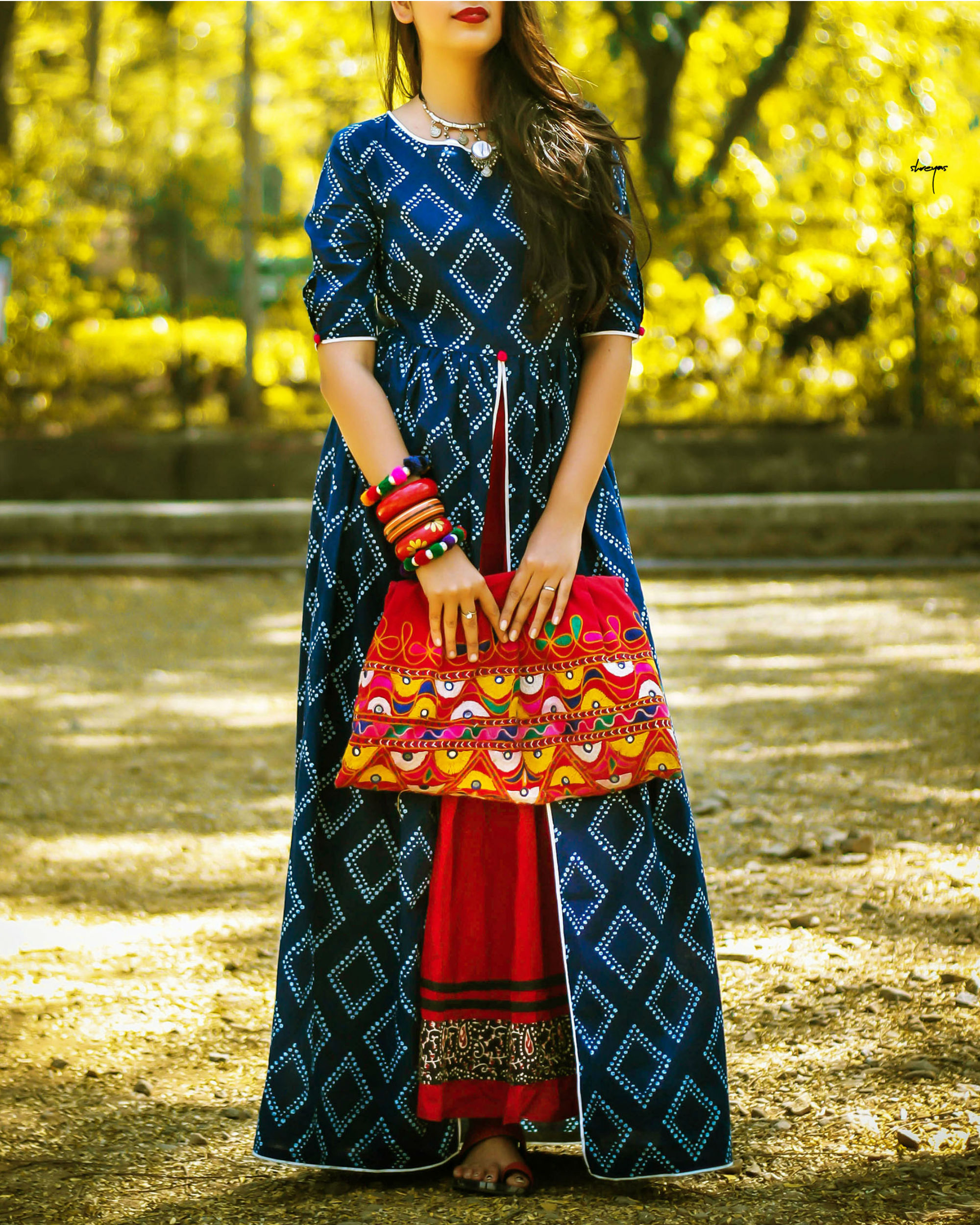 Indigo boho cape by Gulaal | The Secret Label