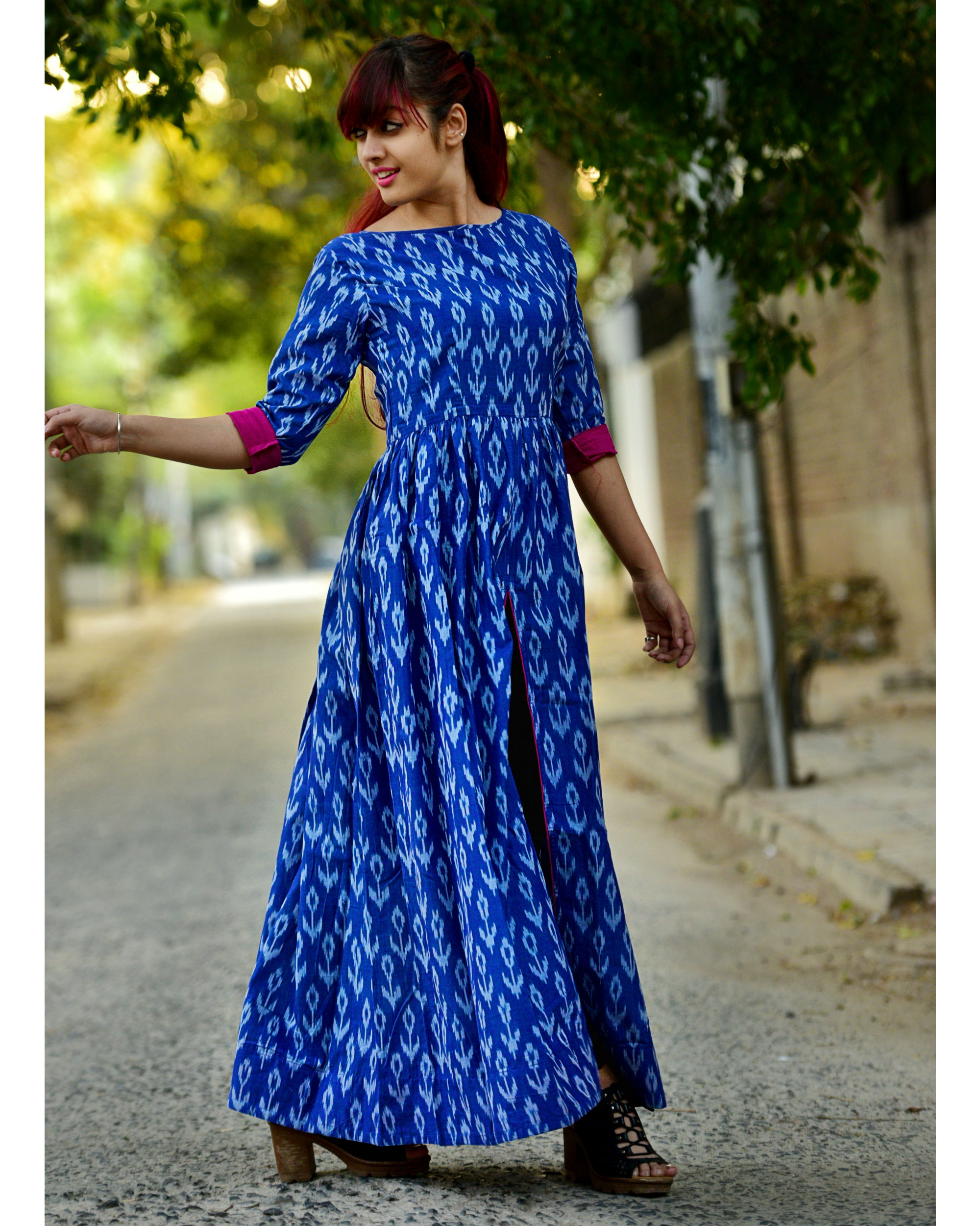 Indigo ikat tunic by Desi Doree | The Secret Label