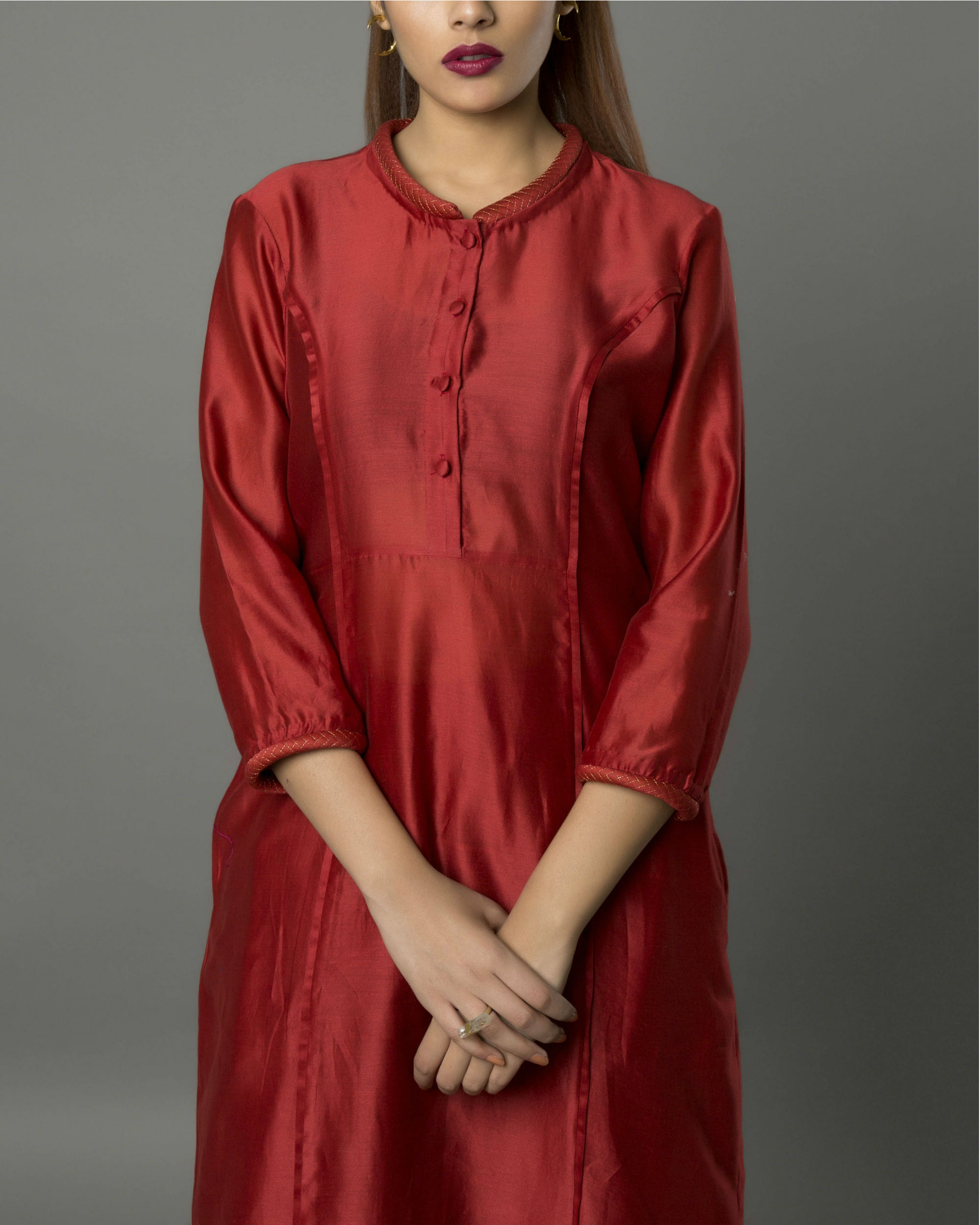 Sico red kurta set by Ritu Jain Singh | The Secret Label