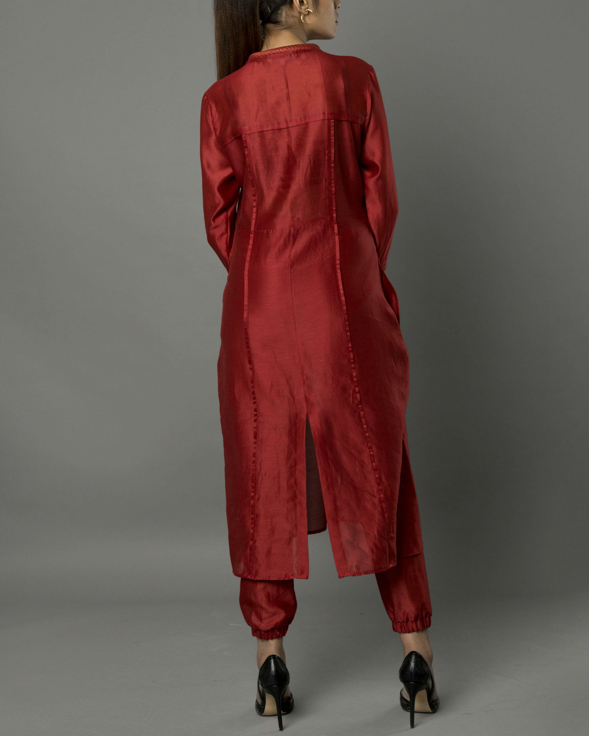 Sico red kurta set by Ritu Jain Singh | The Secret Label