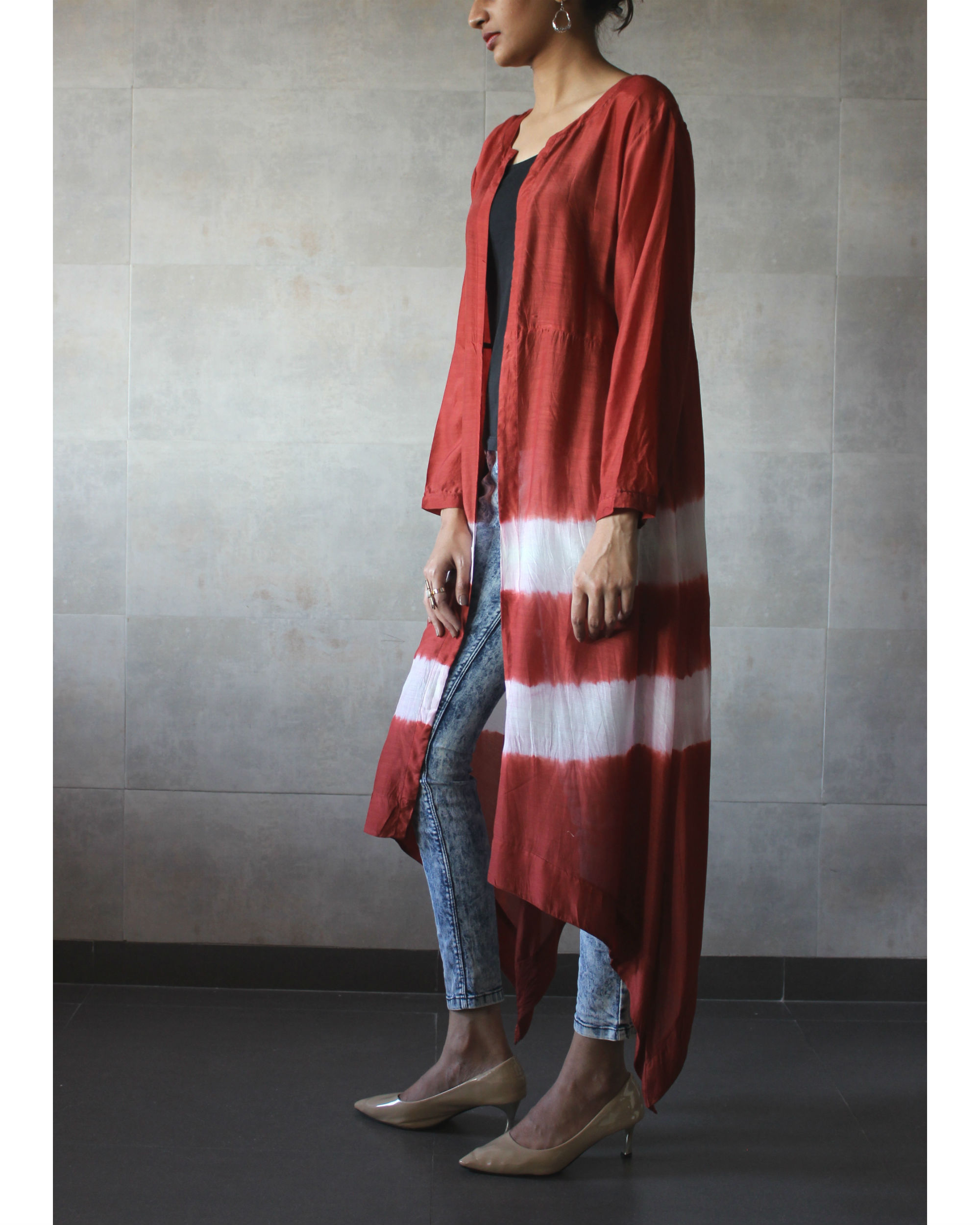 Rust batik cape by The Label Studio | The Secret Label