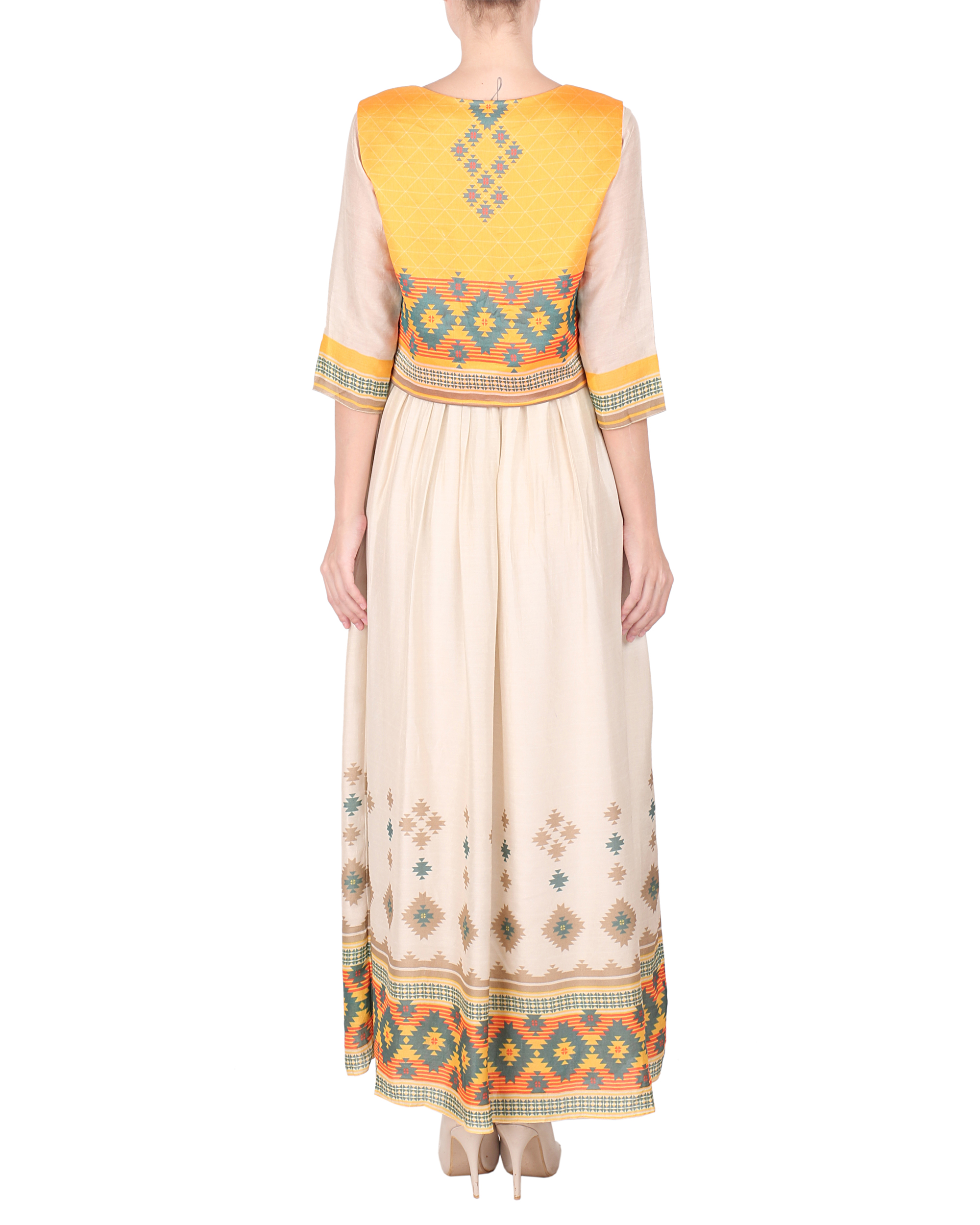 Cotton silk long ankle length dress with koti by Sougat Paul | The ...