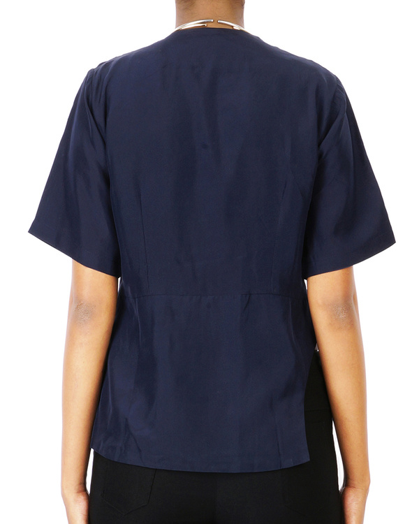 Navy pleated top by Six Buttons Down | The Secret Label