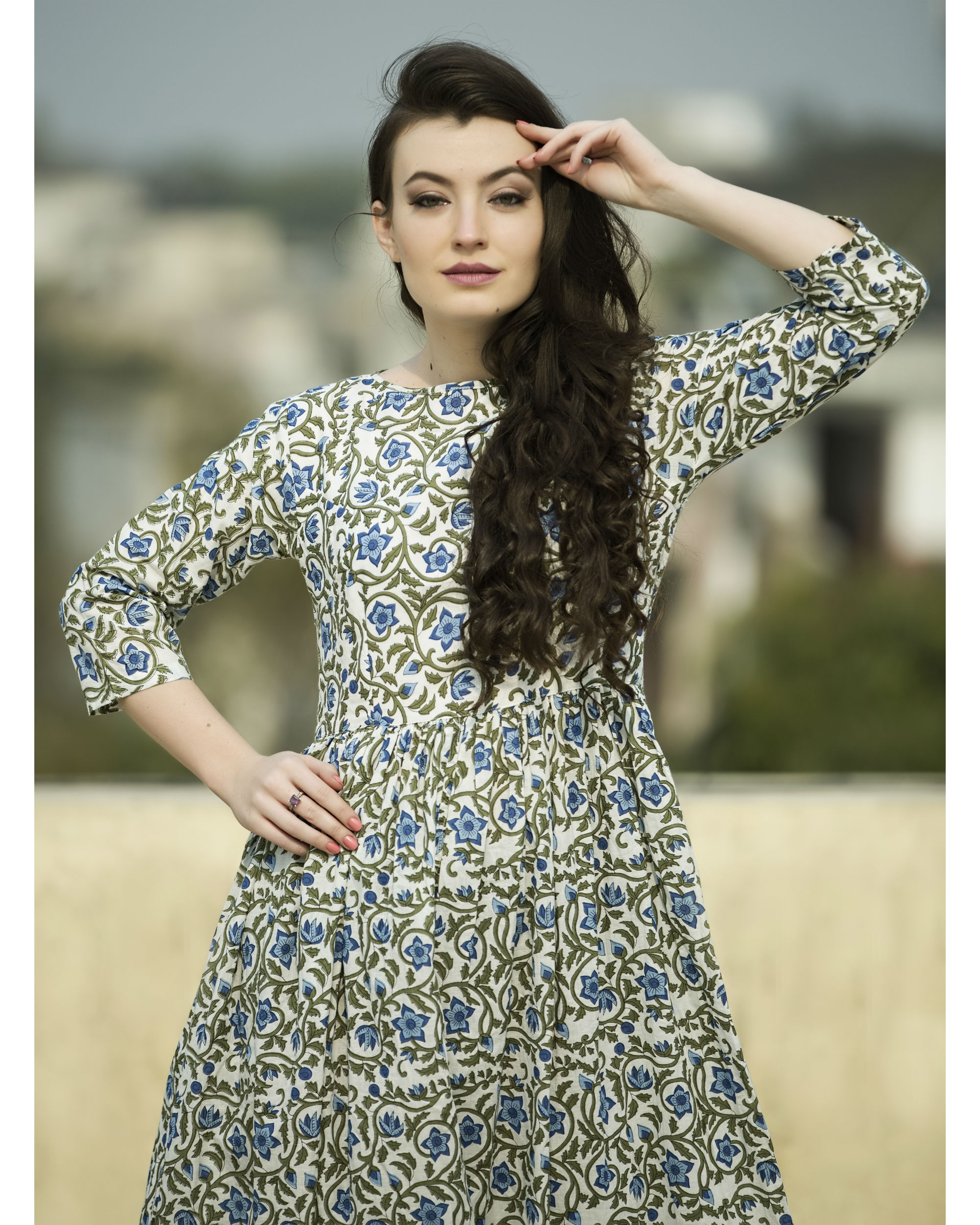 Floral Slit Cape by Desi Doree | The Secret Label