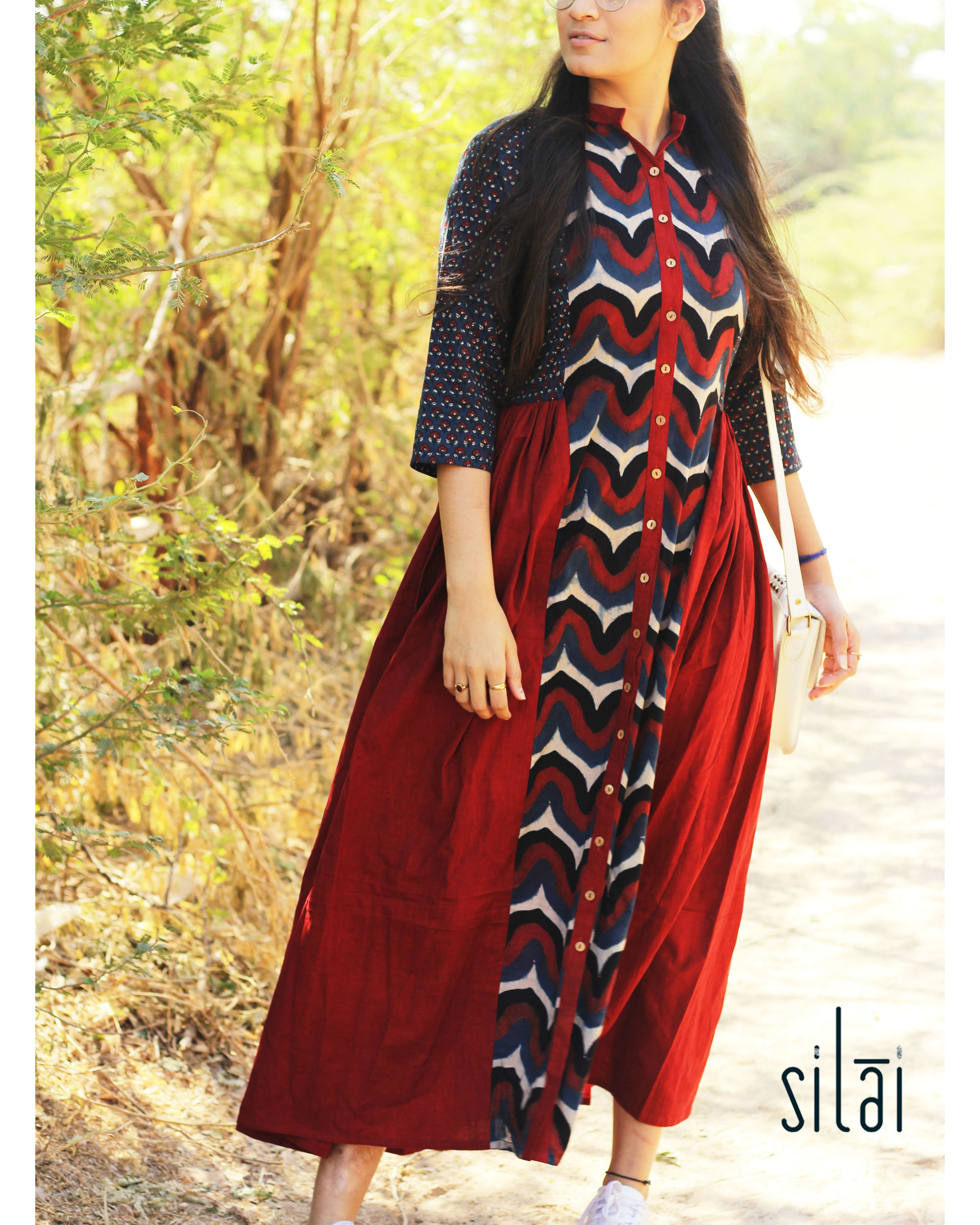 Geometric print shirt dress by Silai | The Secret Label