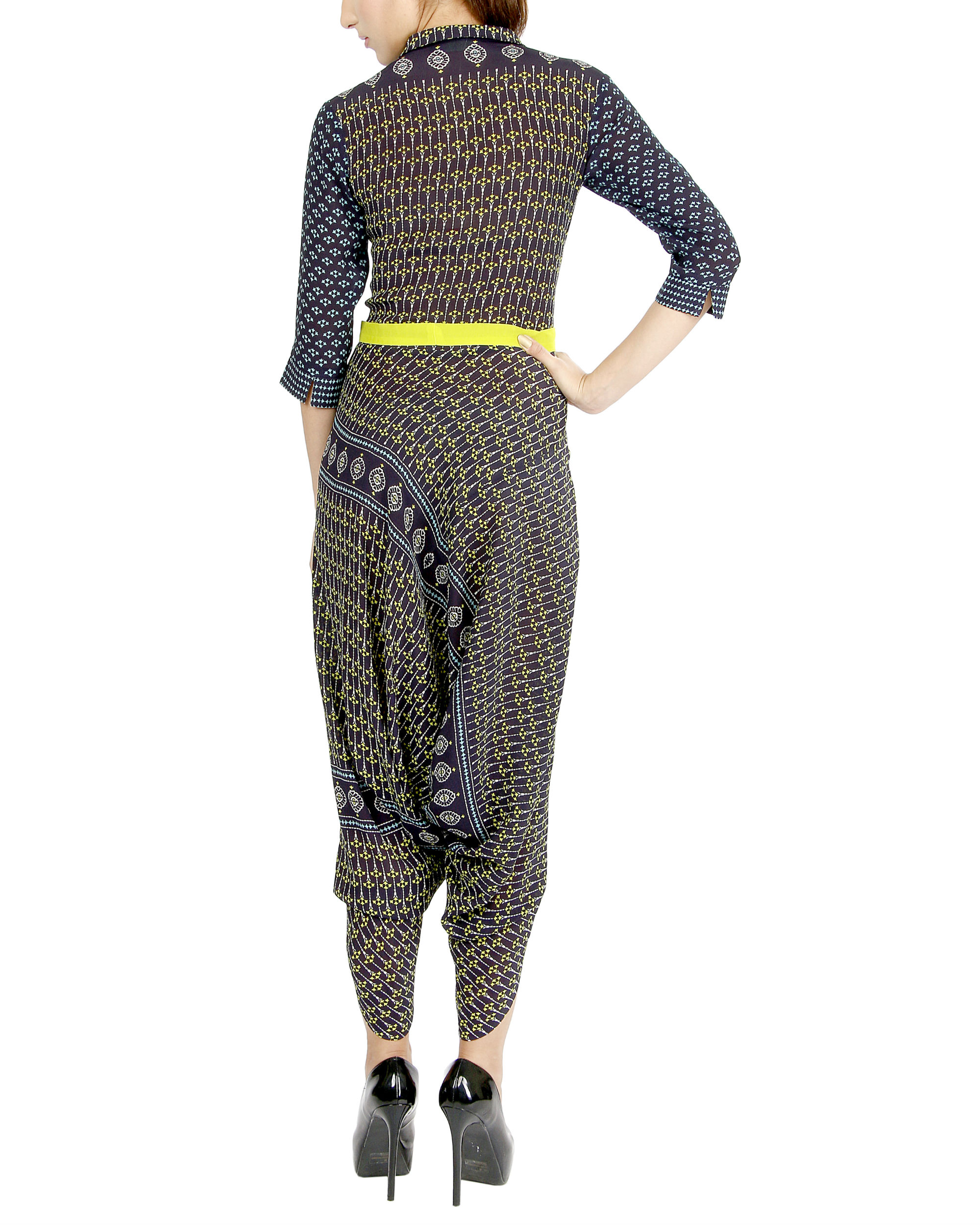 Blue and neon jumpsuit by Sougat Paul | The Secret Label