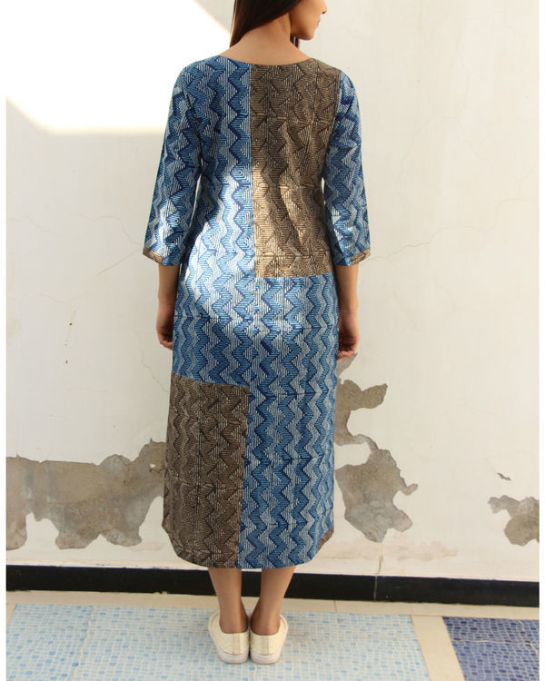 Blue and grey box tunic by Medhya | The Secret Label