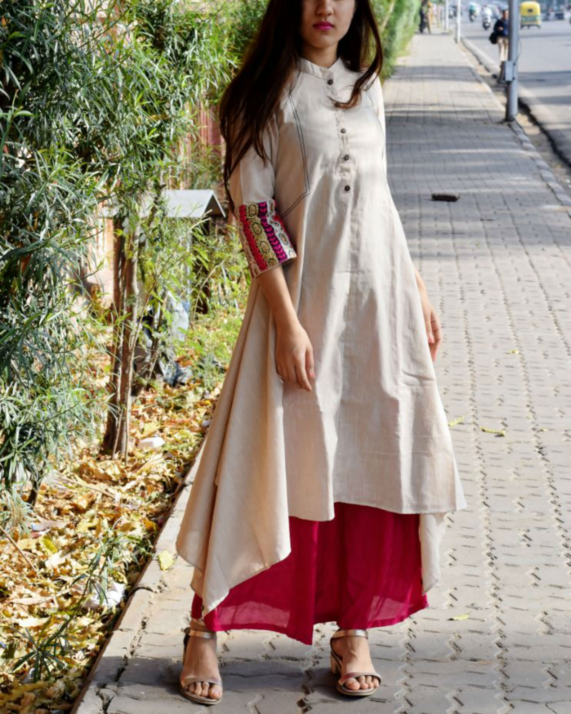 Beige embroidered boho tunic by Keva | The Secret Label