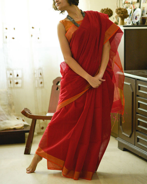 Gold and red sari by Suta | The Secret Label