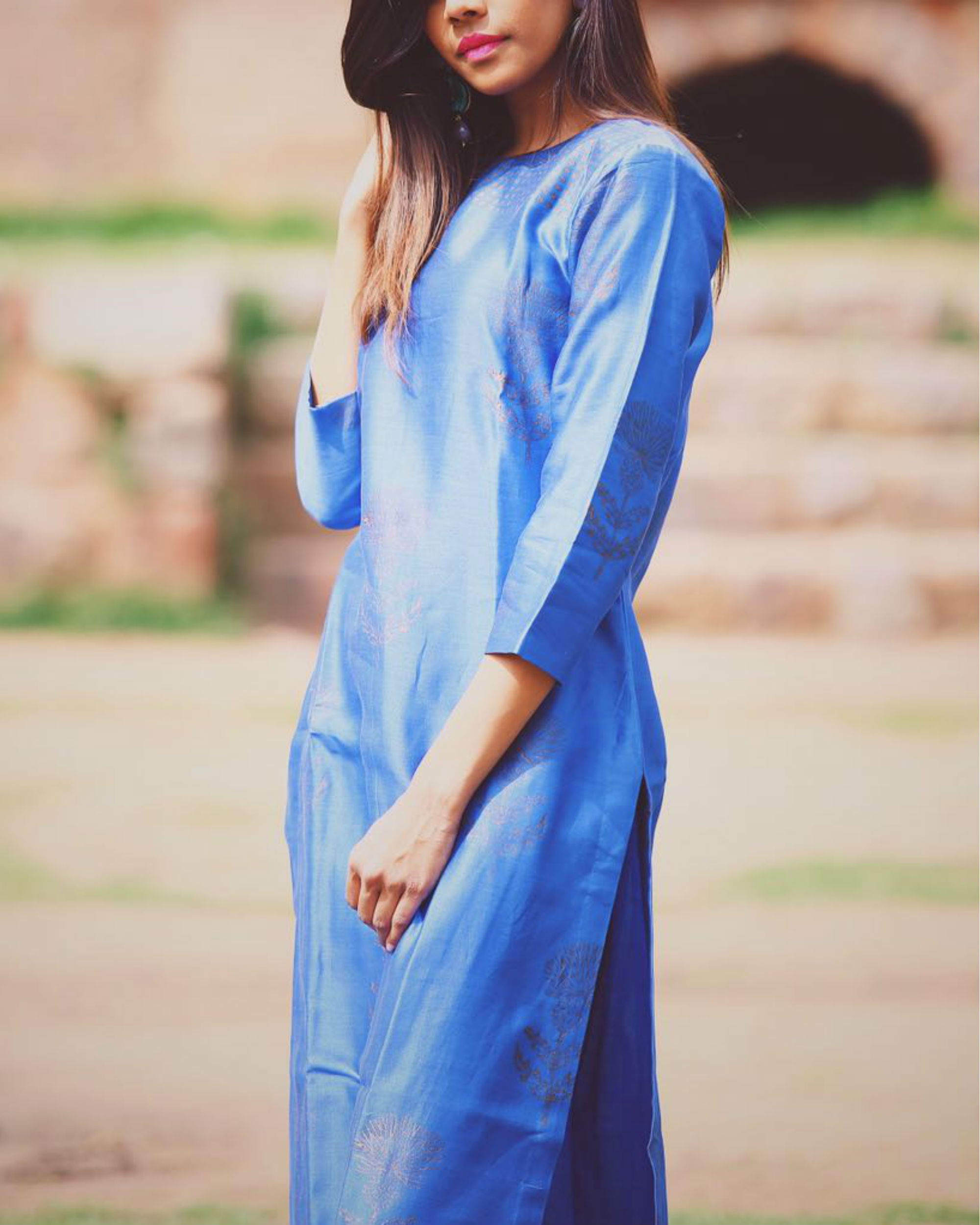 Periwinkle floral set by Purple Panchi | The Secret Label