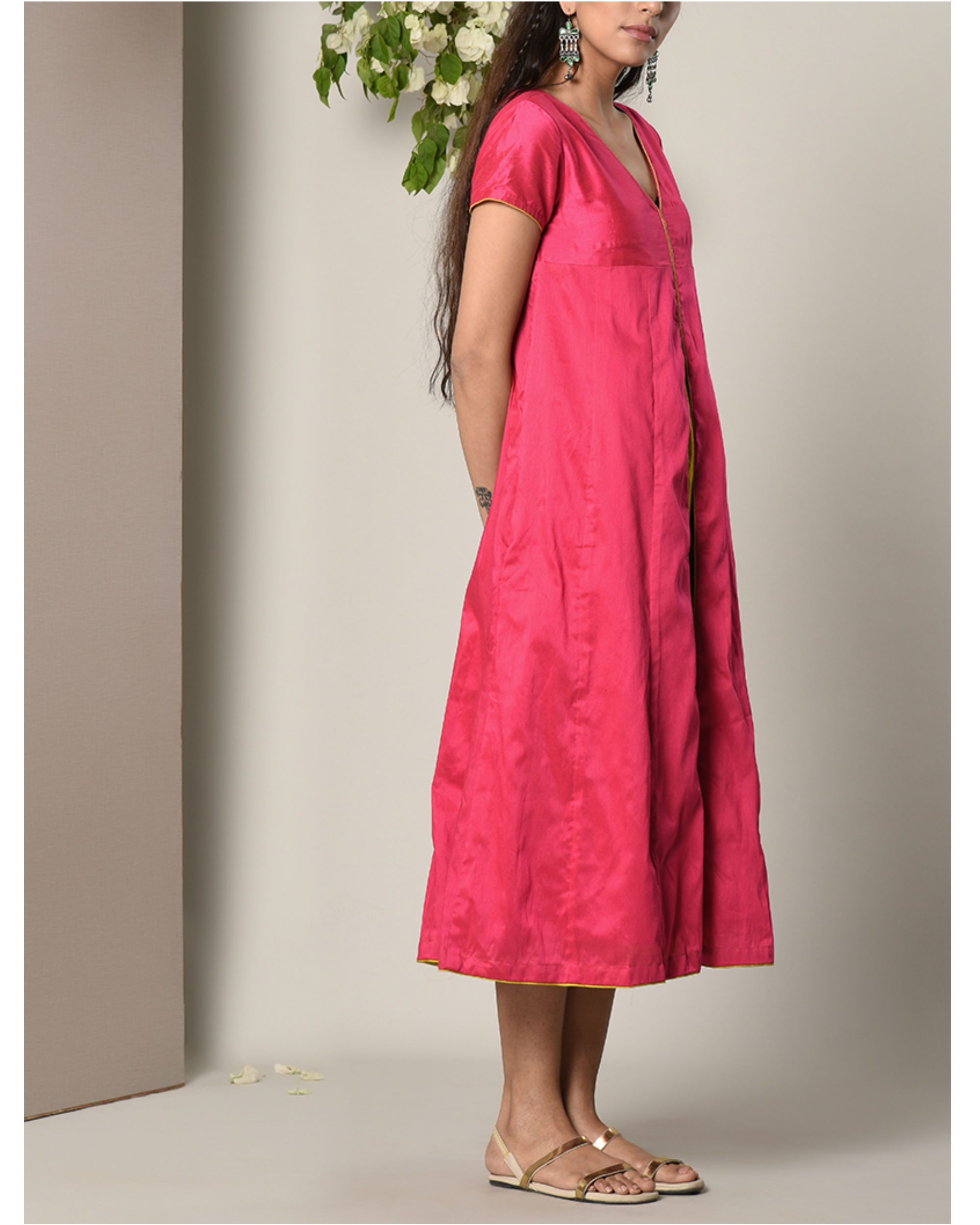 Pink cotton sufi dress by trueBrowns | The Secret Label