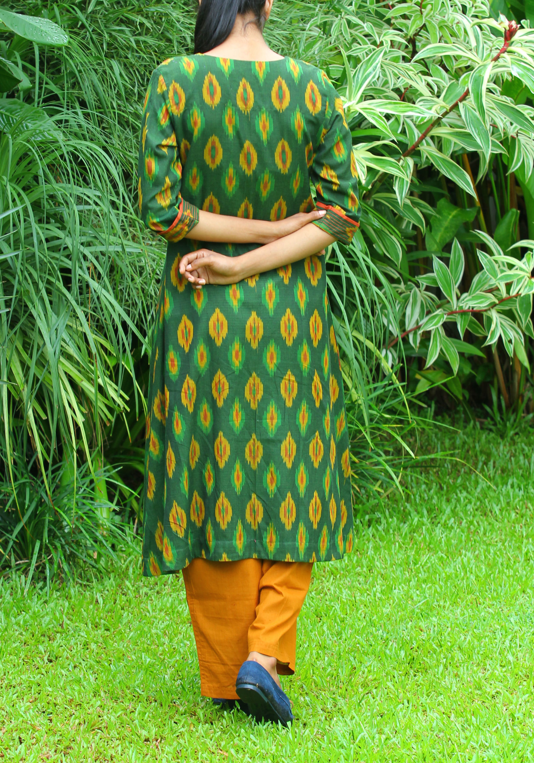 Green ikat tunic by Mantra | The Secret Label