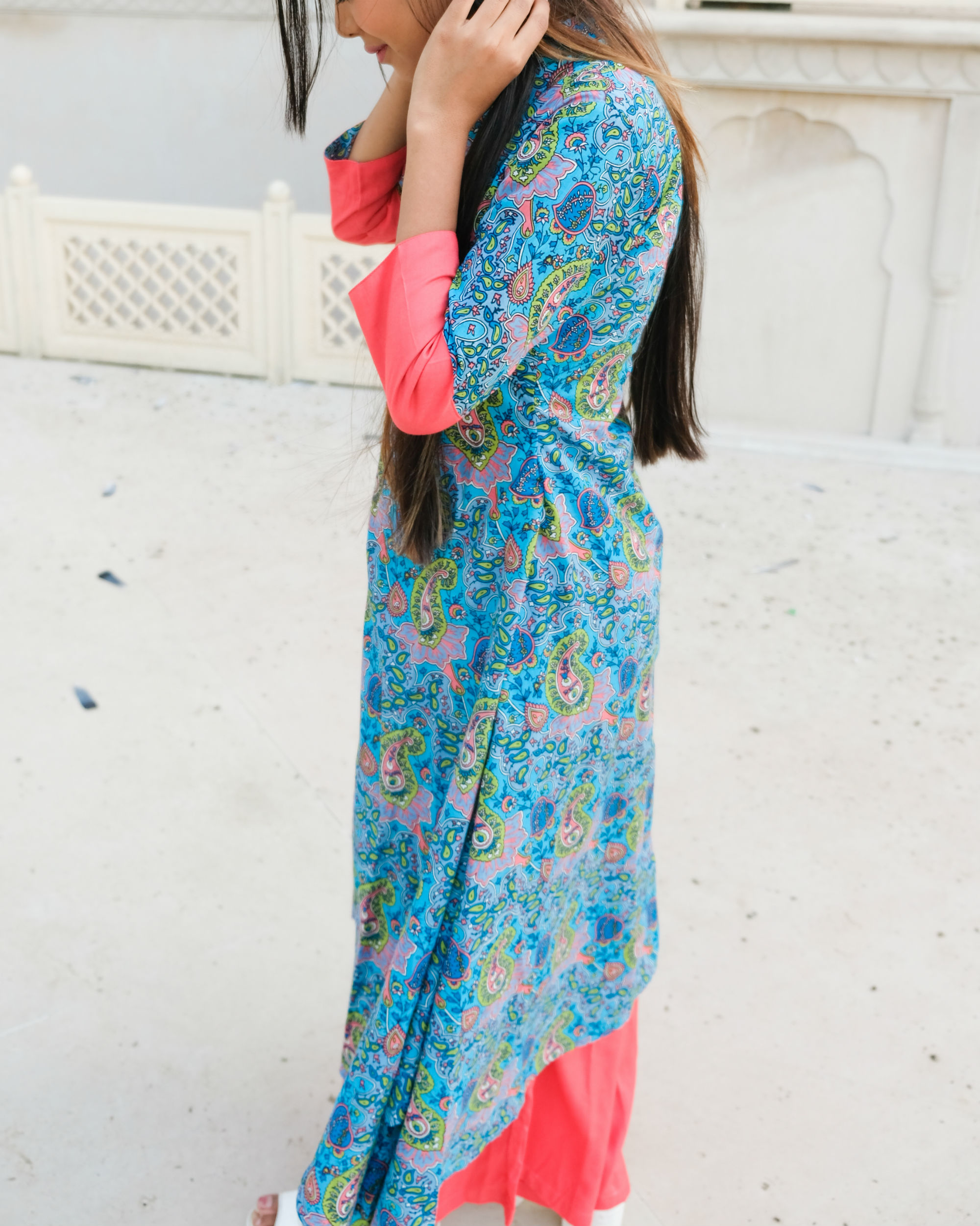 Cyan blush kurta and palazzos set by Keva | The Secret Label