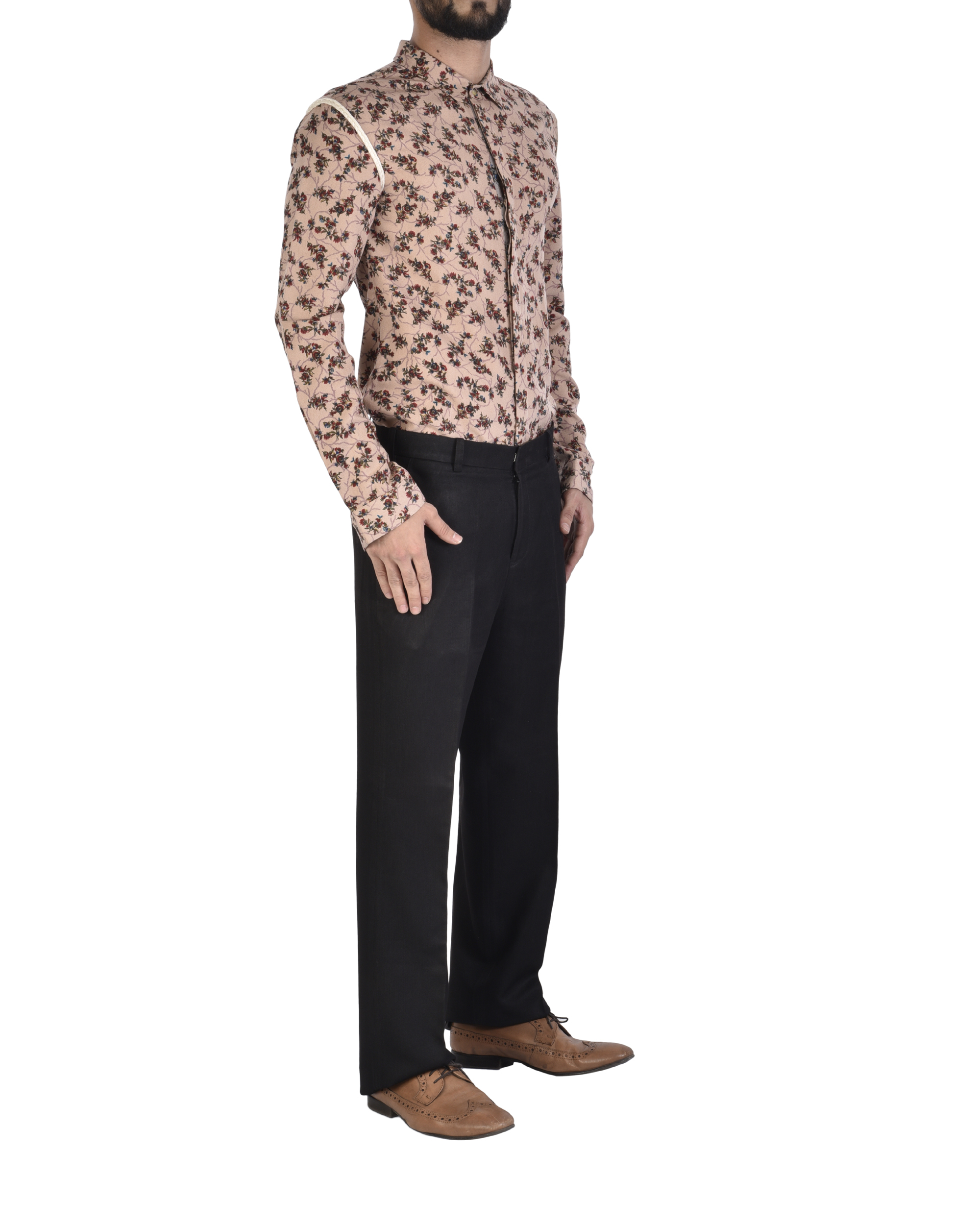 Powder pink floarl shirt by Archana Rao | The Secret Label