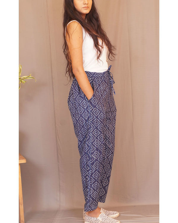 Polka indigo pajama by Bebaak | The Secret Label