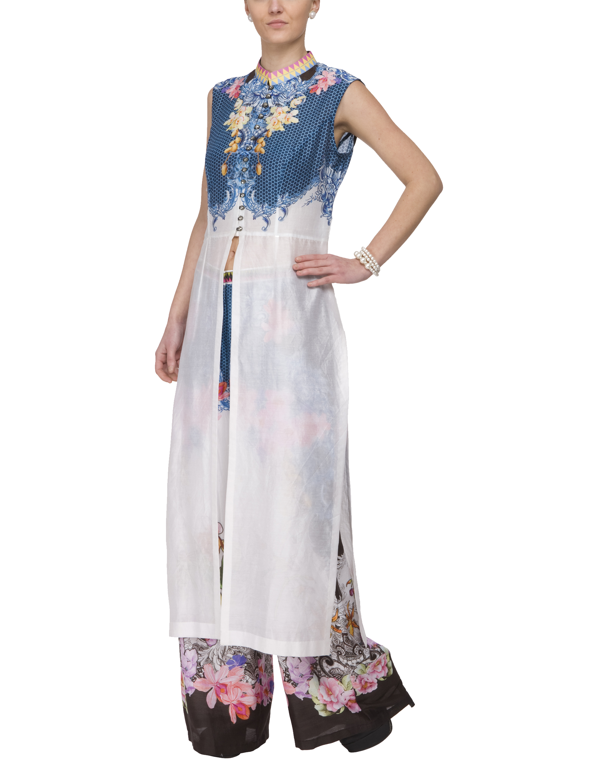 Seychelles blue long kurti with palazzo by Rajdeep Ranawat | The Secret ...