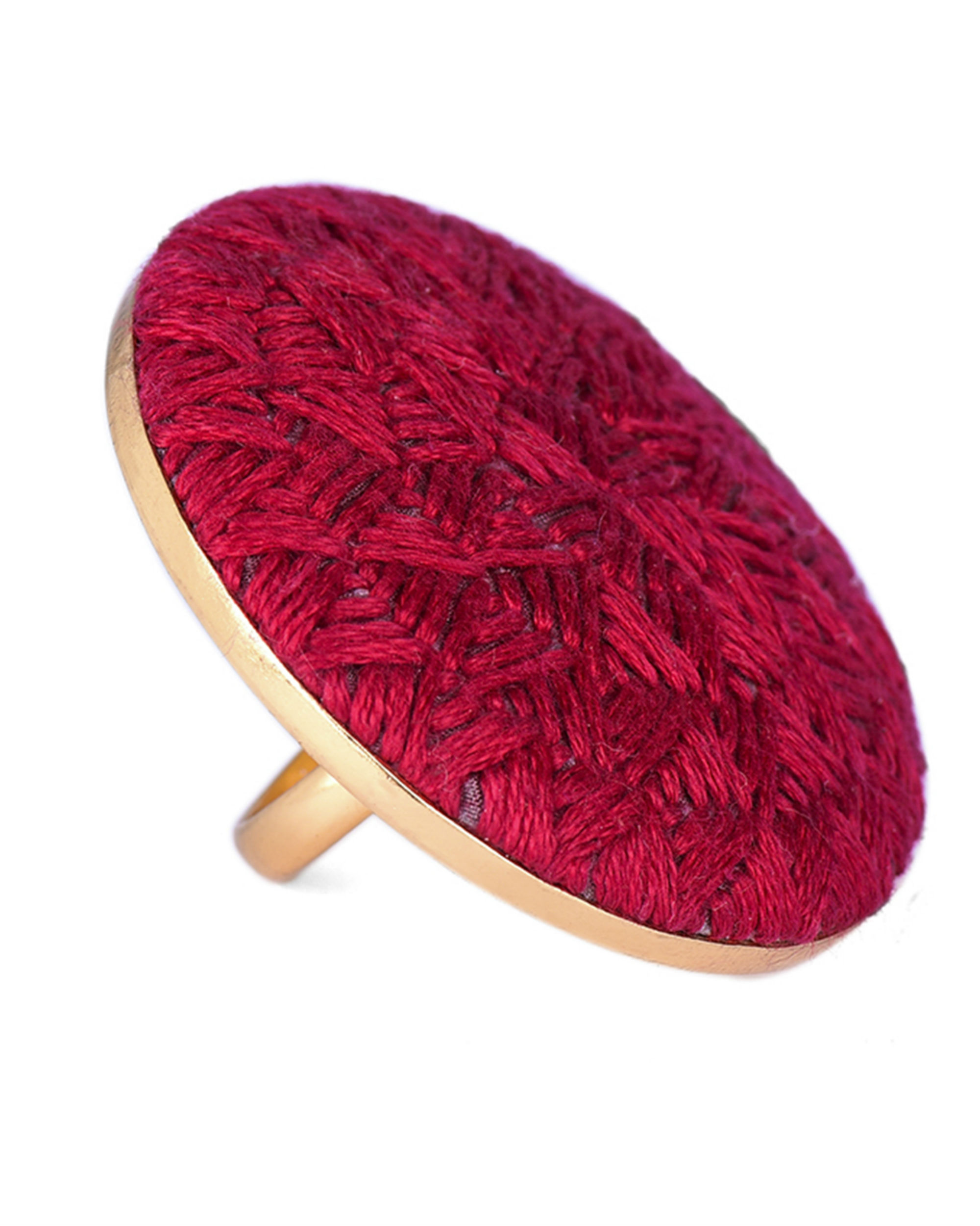 Red Cotton Thread Gold Plated Ring by Akihi | The Secret Label