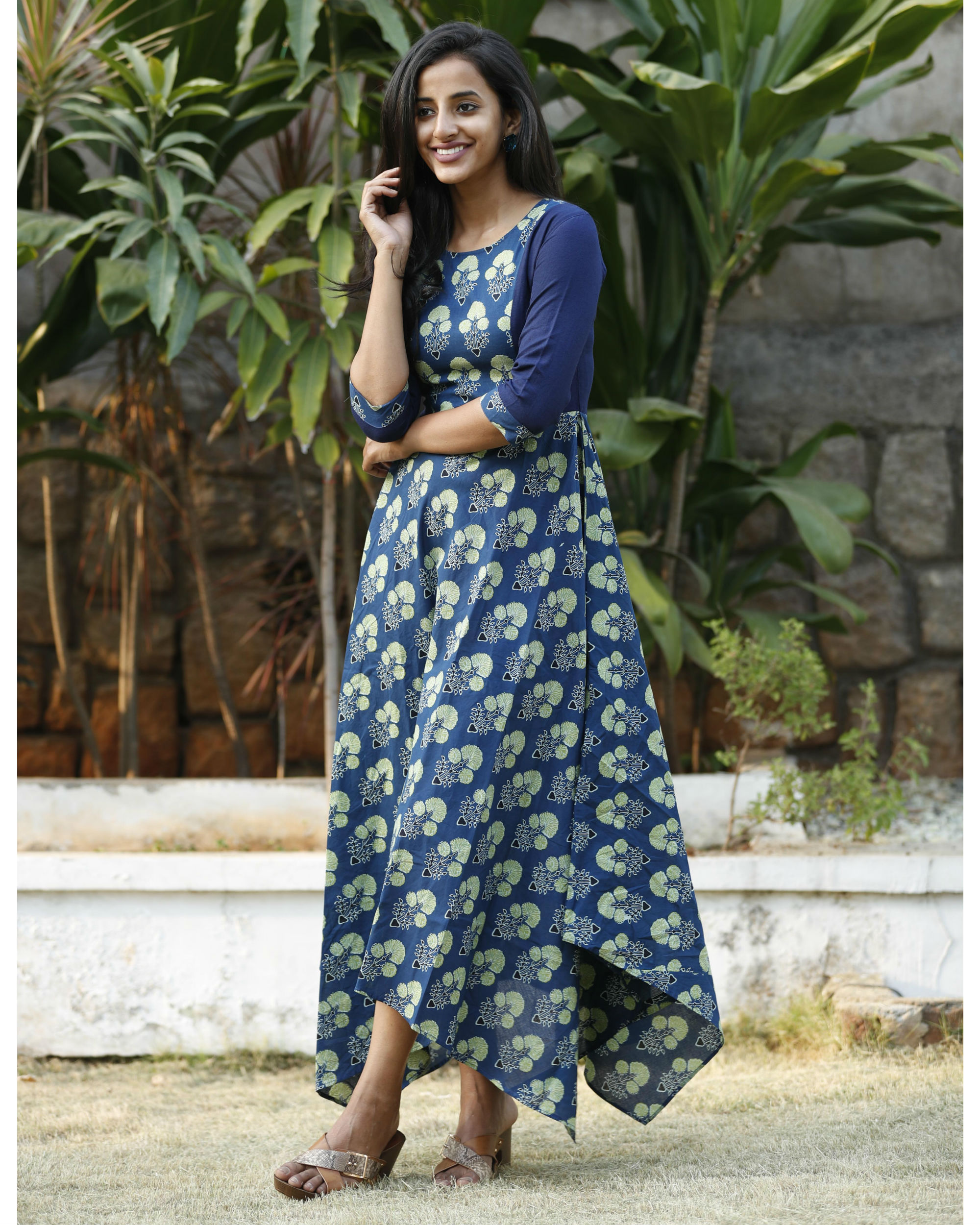 Green phool dress by Kaaj | The Secret Label