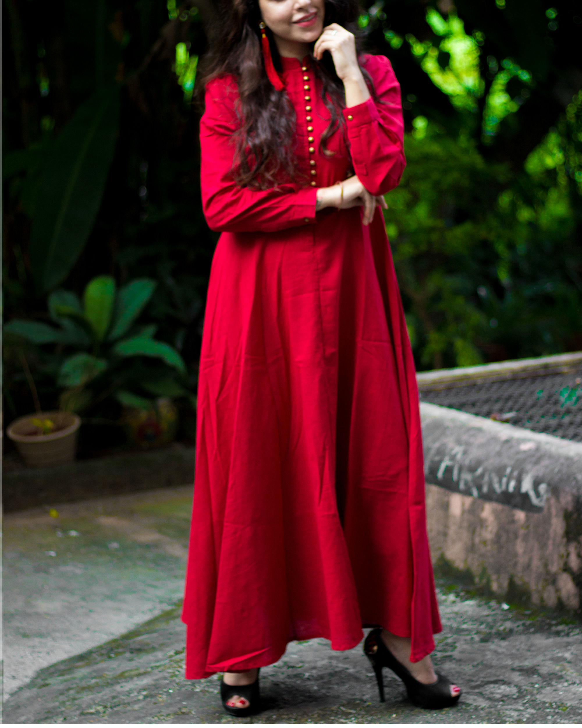 Royal Red Maxi Dress by Gulaal | The Secret Label