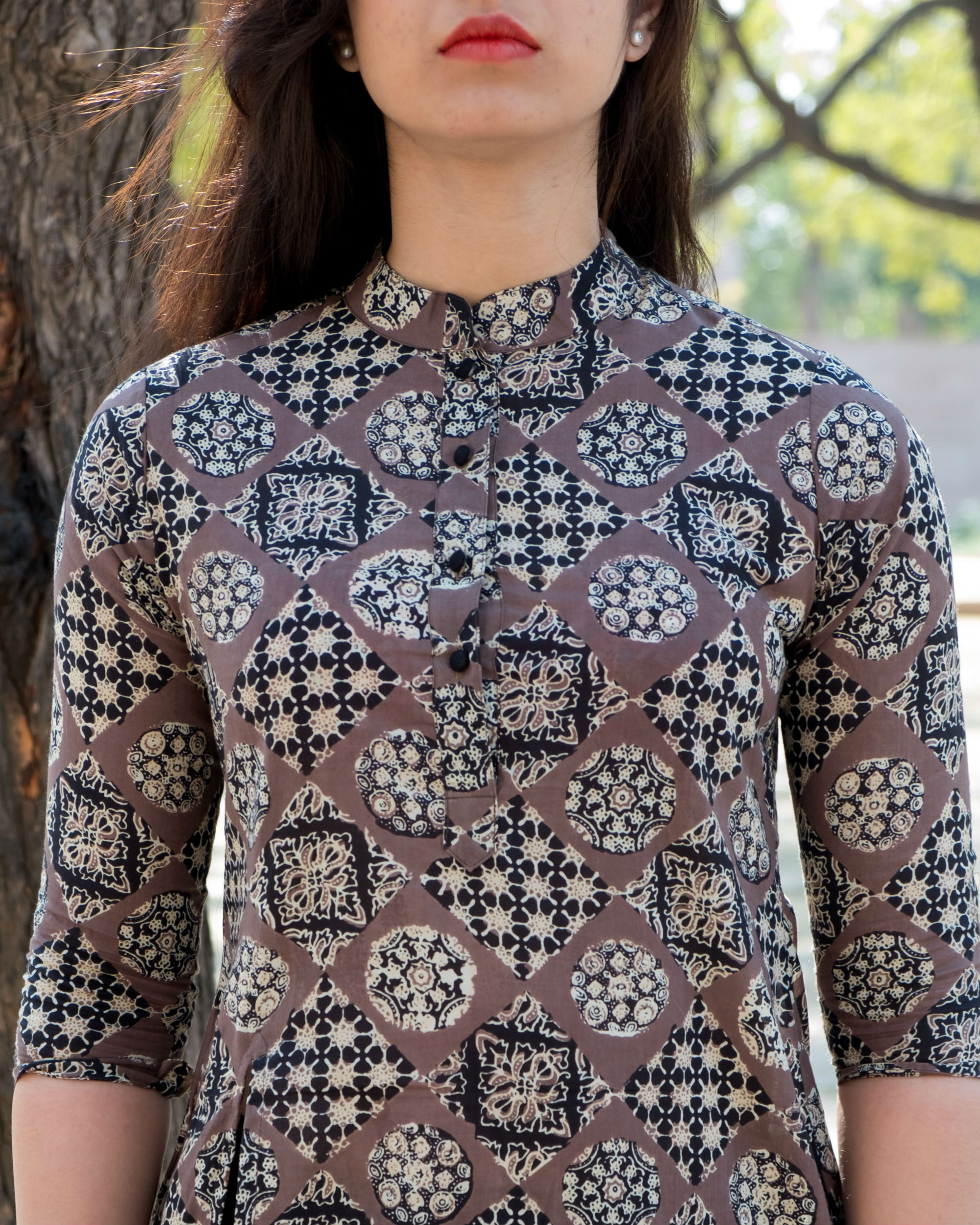 Double layered checker print dress by Keva | The Secret Label