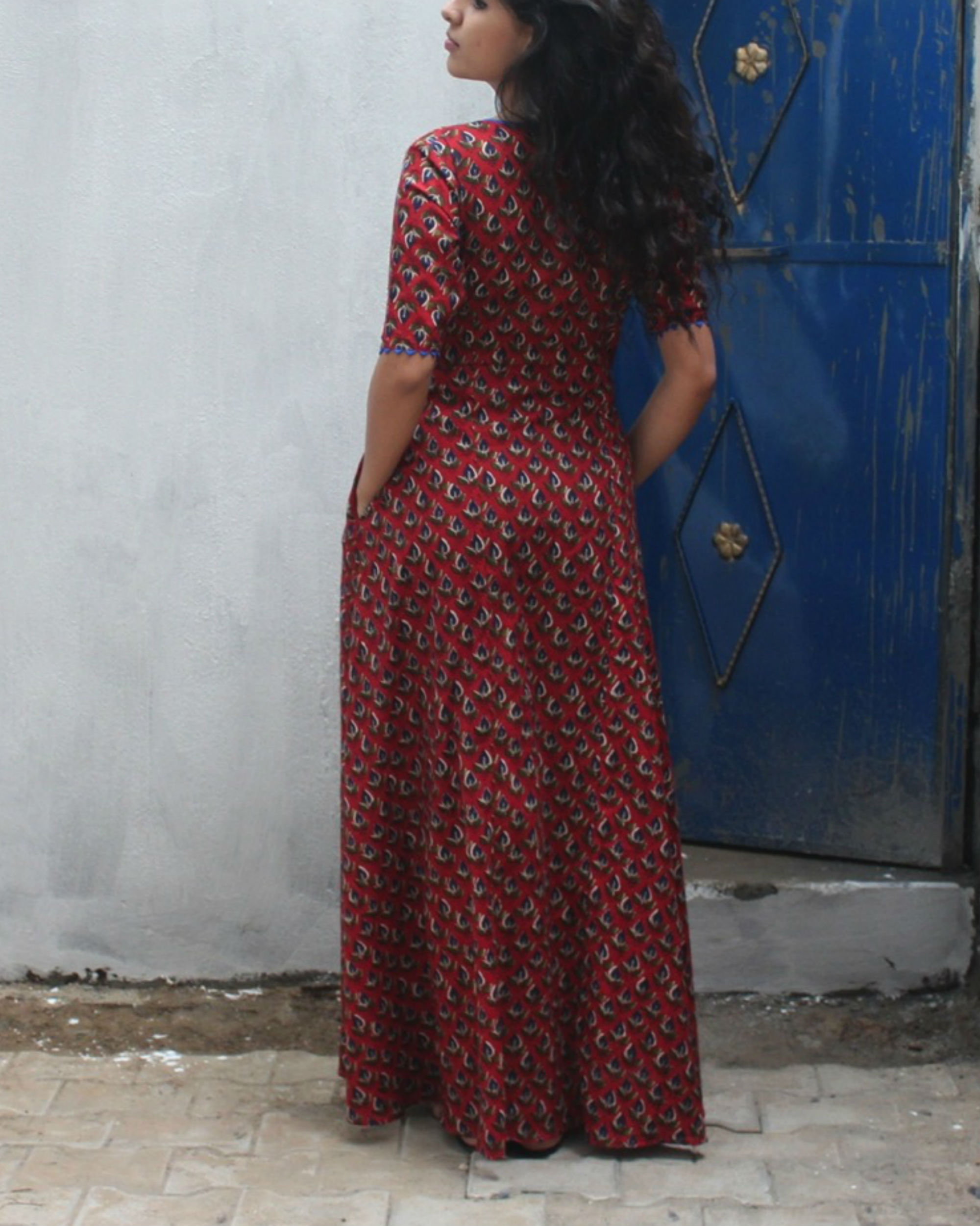 Brick red wrap dress by Charkhee Women | The Secret Label