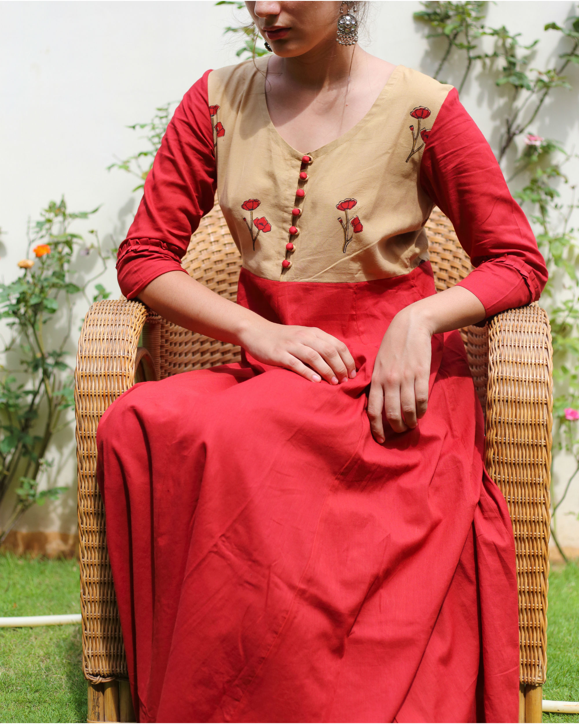 Opium poppy angrakha dress by ADELMO | The Secret Label