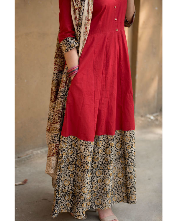 Kalamkari dress with dupatta by BluePin | The Secret Label