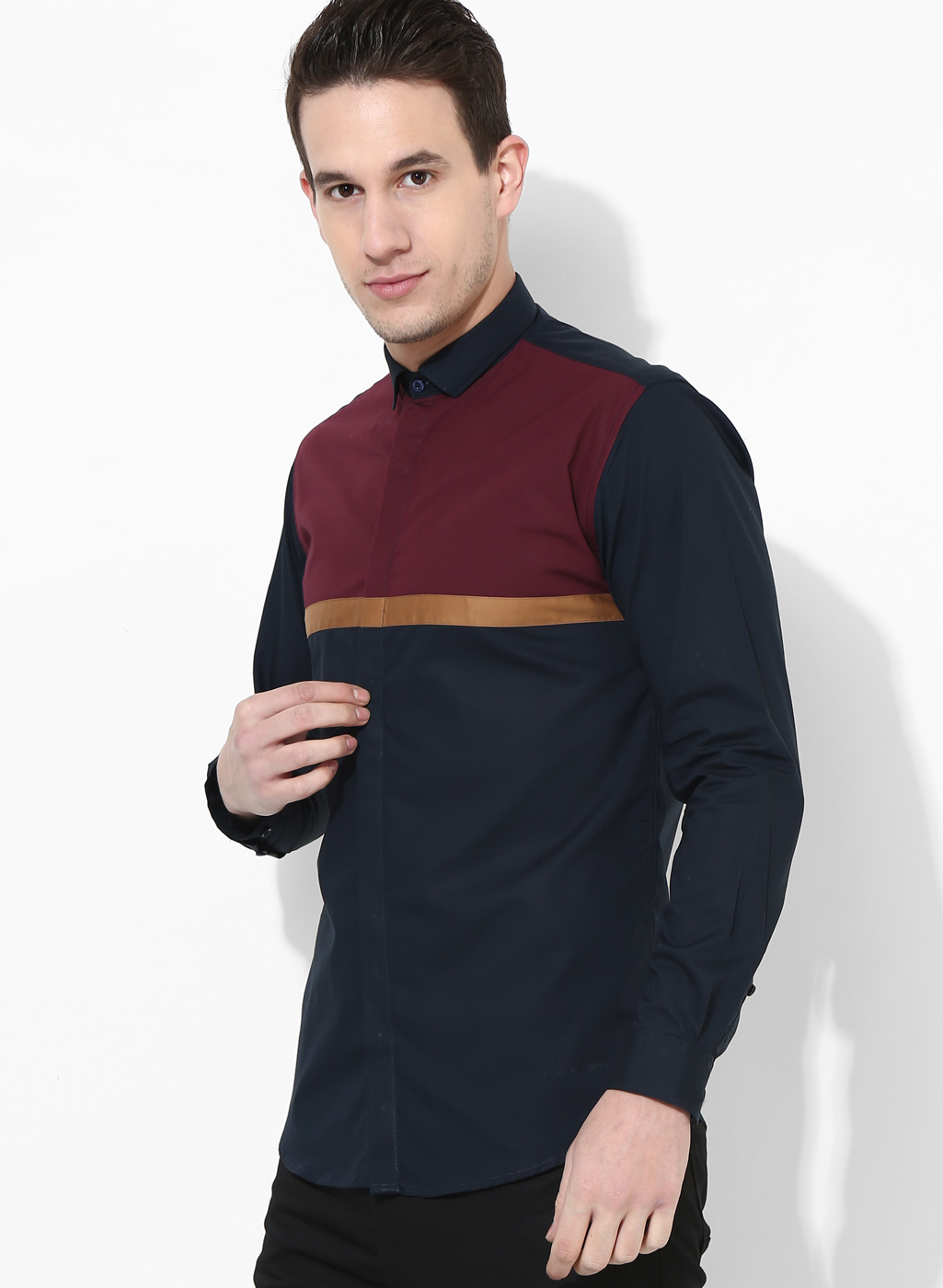 Color Block Panel Shirt by Green Hill | The Secret Label